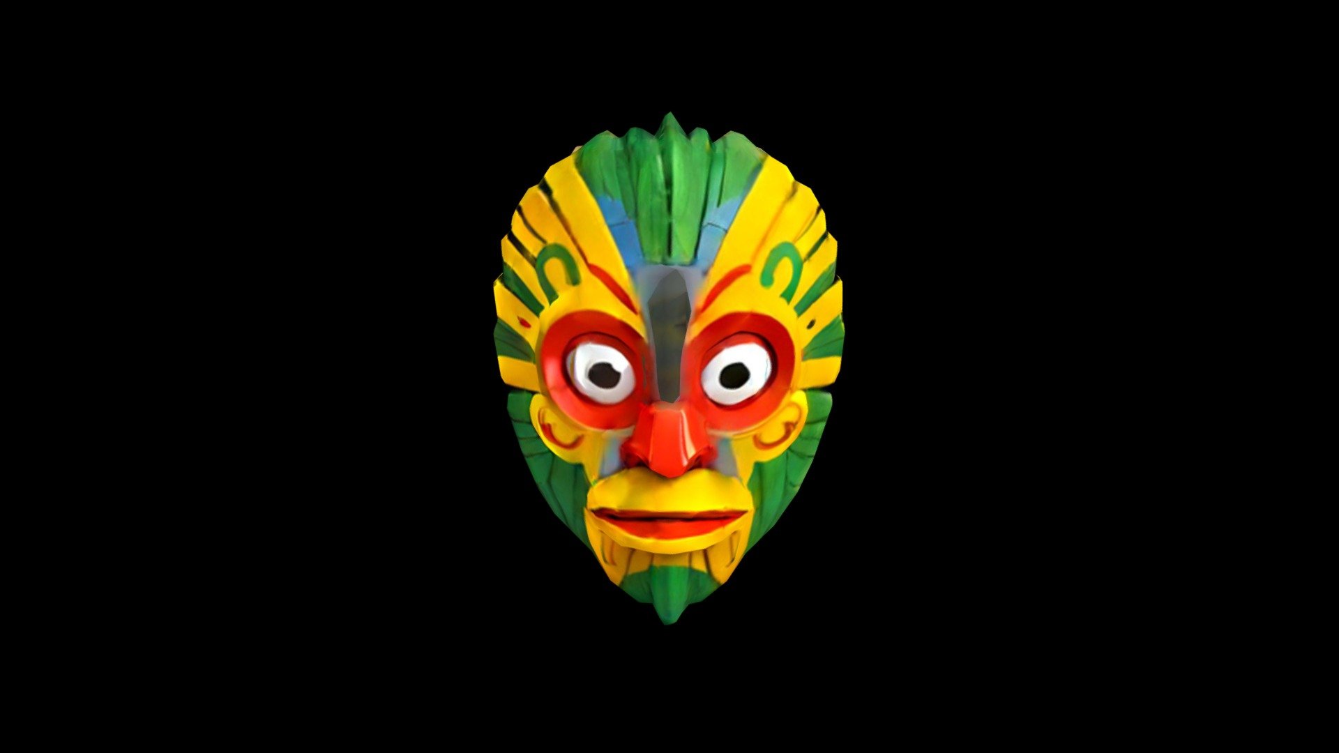 A colorful mask with red, yellow, green, and blu - Download Free 3D ...