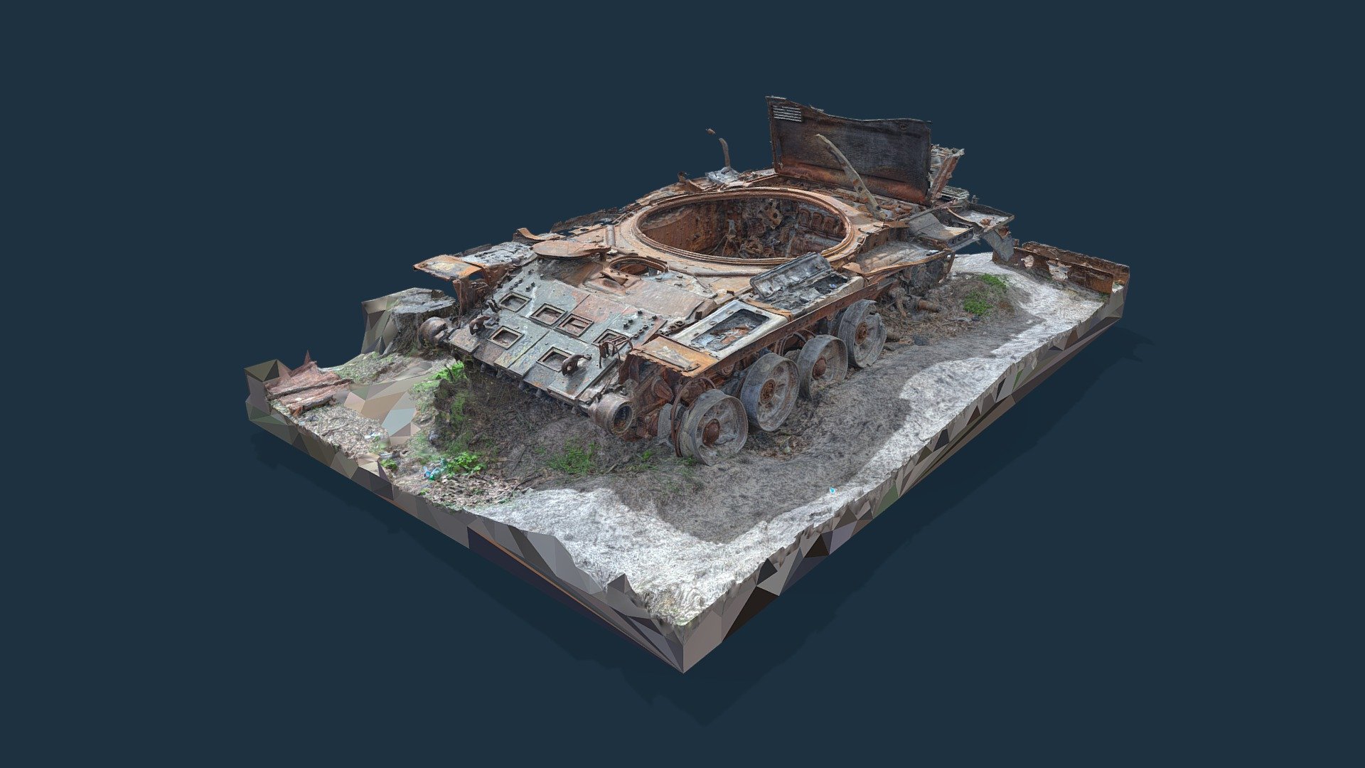 T-72 Tank (Destroyed Russian tank) - Buy Royalty Free 3D model by ...