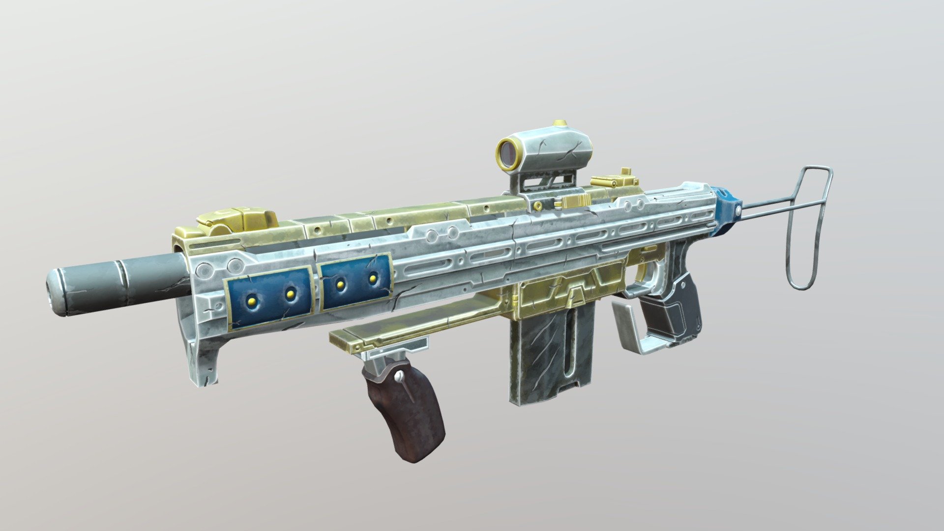 Sci-fi gun - Game ready asset (#2 texture) - 3D model by Maxi Perez ...