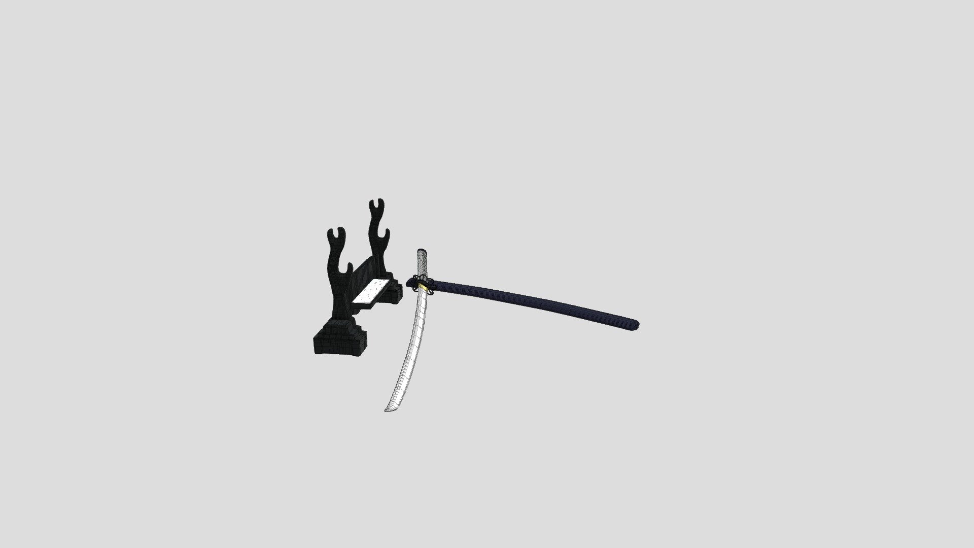 Katana with Sheath and Stand - 3D model by ArtByTheDarkSide [f32e1f2 ...