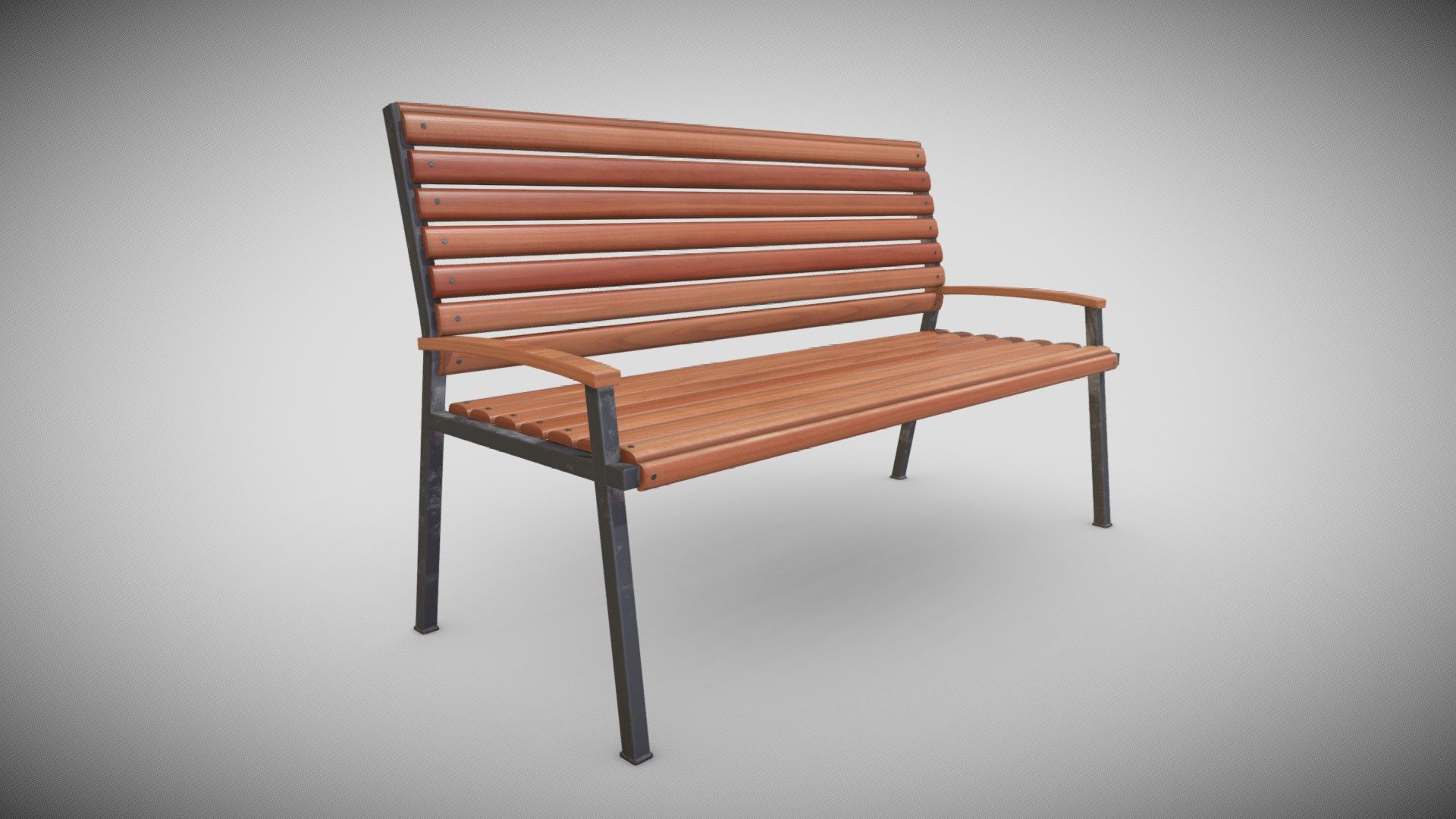 Wooden Metal Bench - Download Free 3D model by Haytham918 (@chamindu918 ...