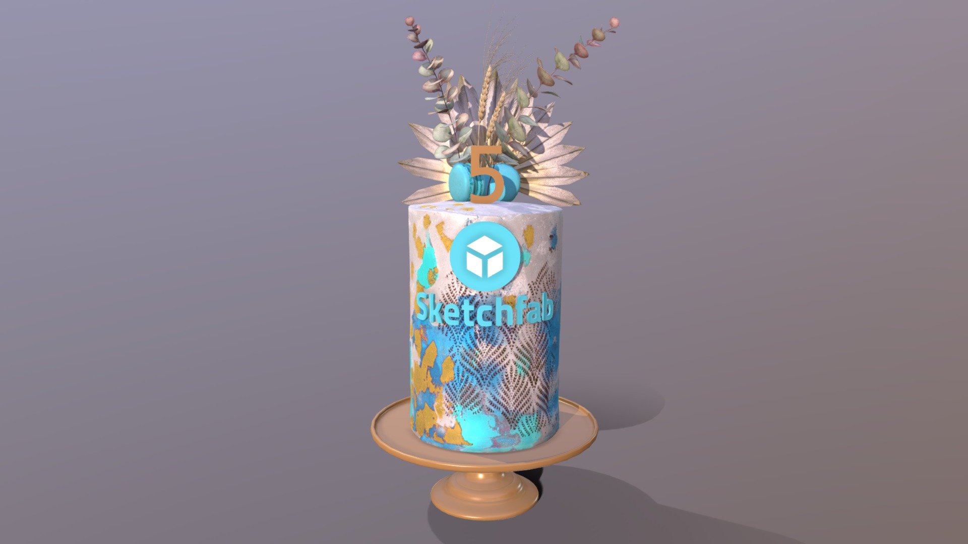 Sketchfab Store's 5th Anniversary Cake - 3D model by Cakesburg Premium ...
