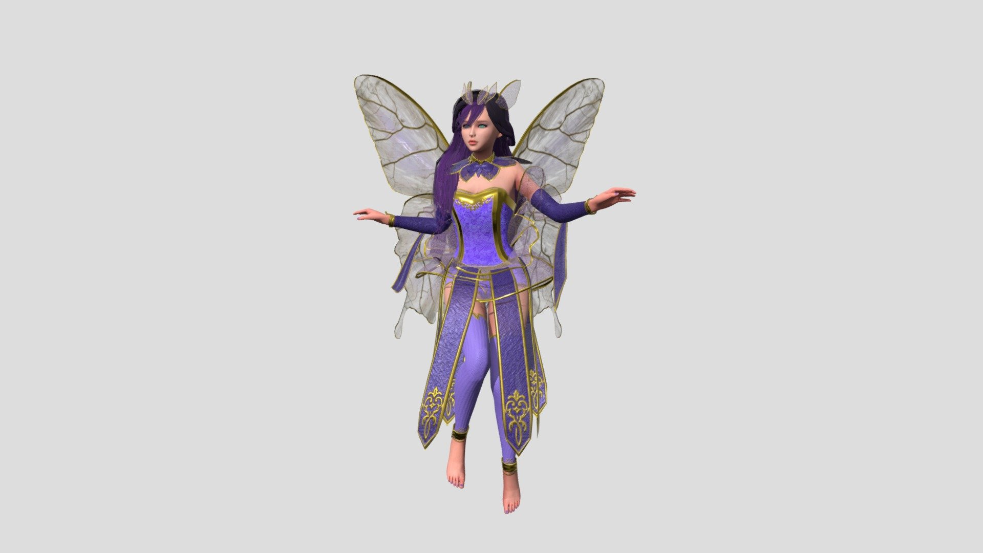 Golden Fairy - 3D model by MoonCat (@di-luna) [f33aa6d] - Sketchfab