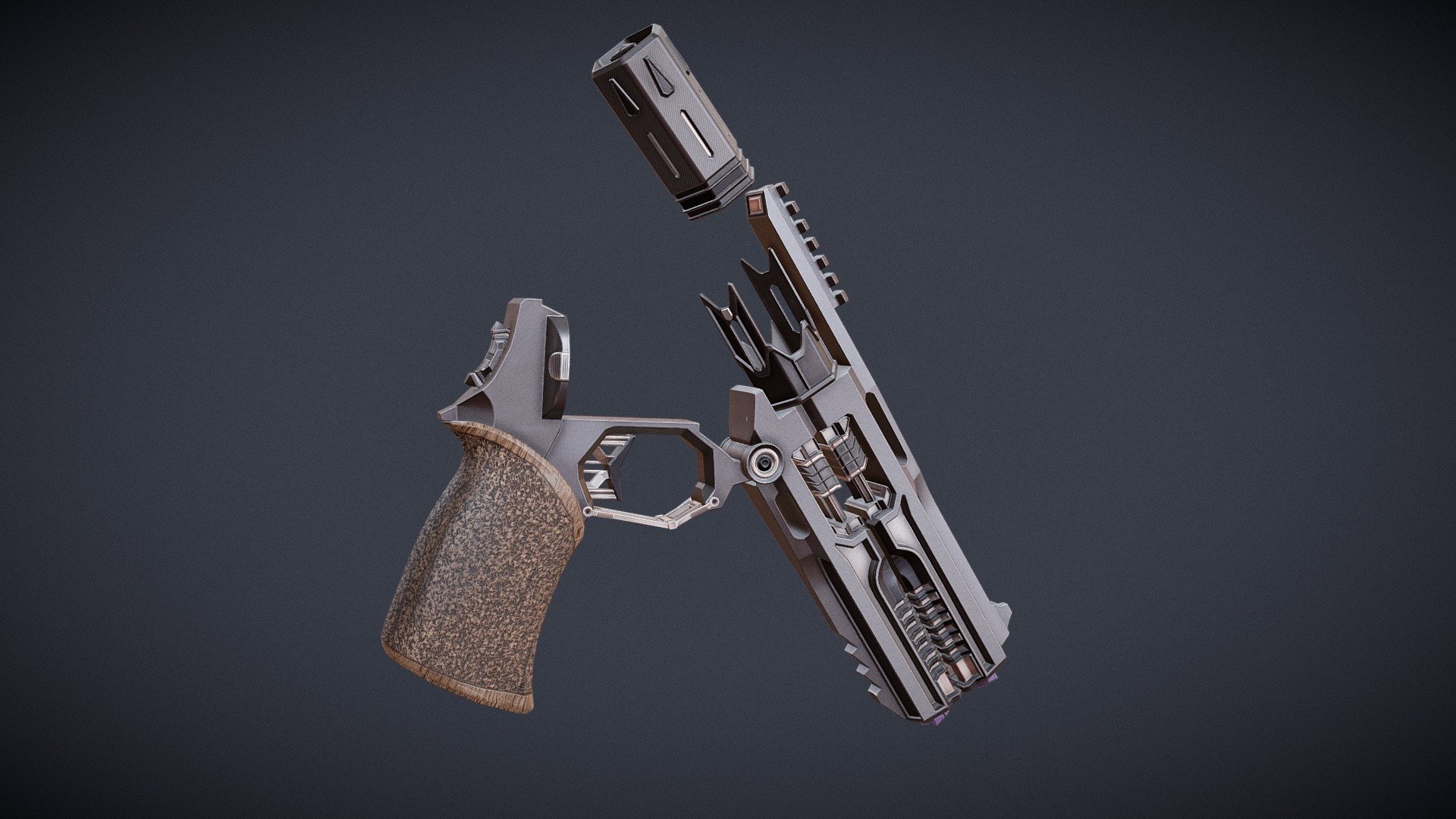 Game Ready | Futuristic Energy Revolver - Buy Royalty Free 3D model by ...