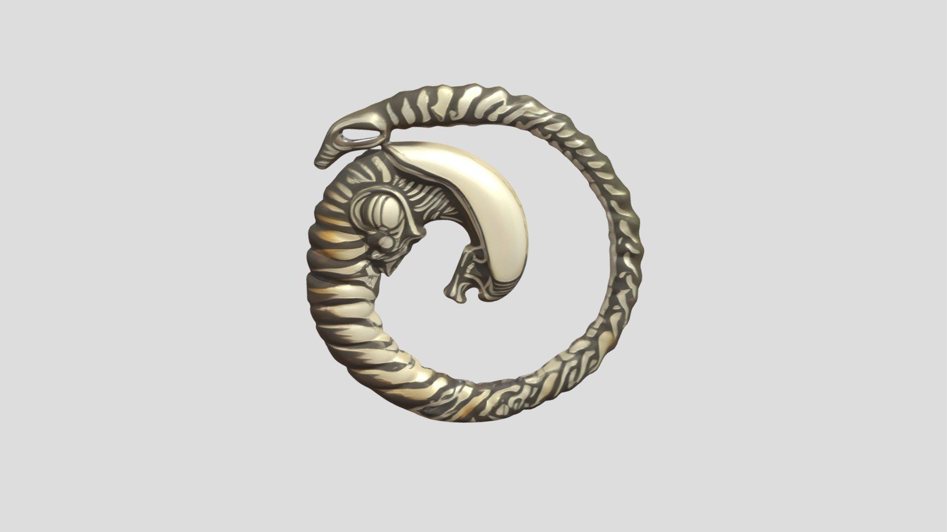 ALIEN fetus in a coiled circle. - 3D model by cwickprice [f34c0a2 ...