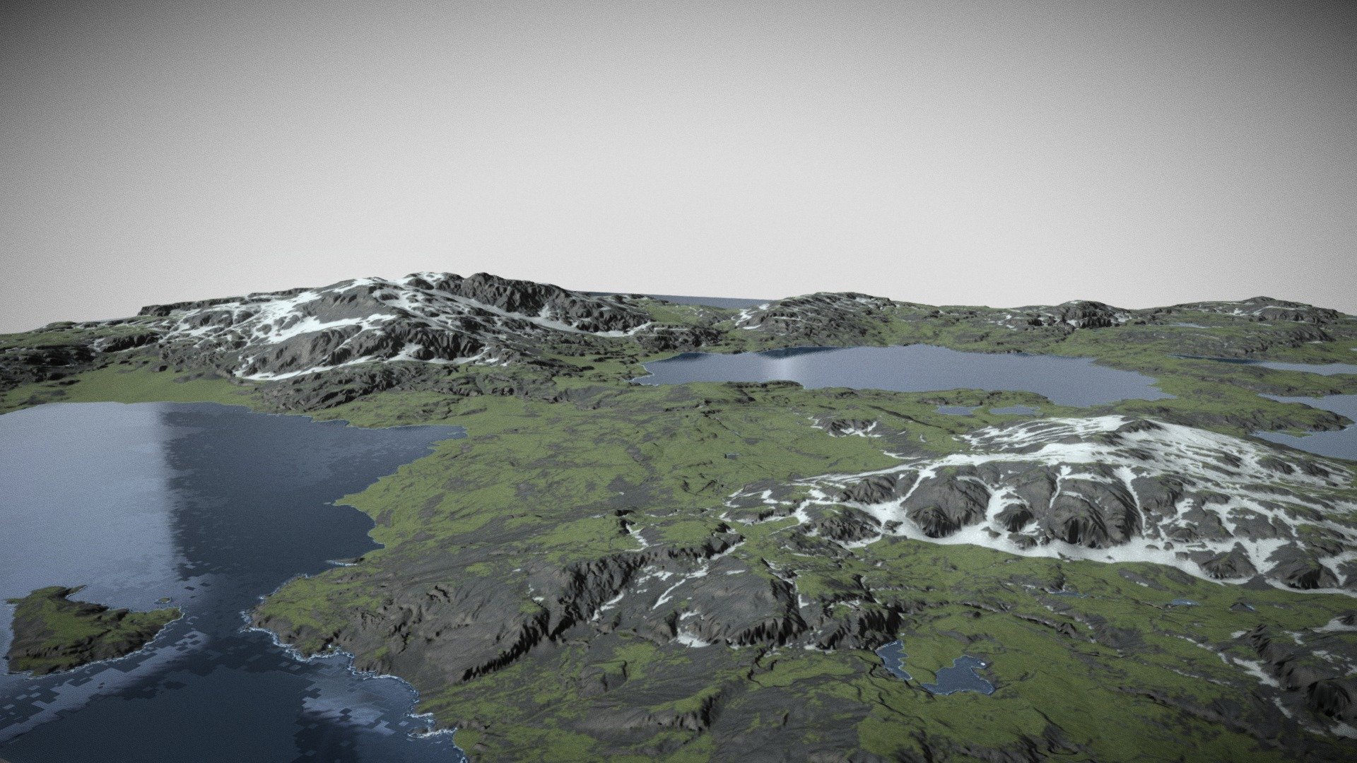 Large-scale landscape low poly - Download Free 3D model by ...