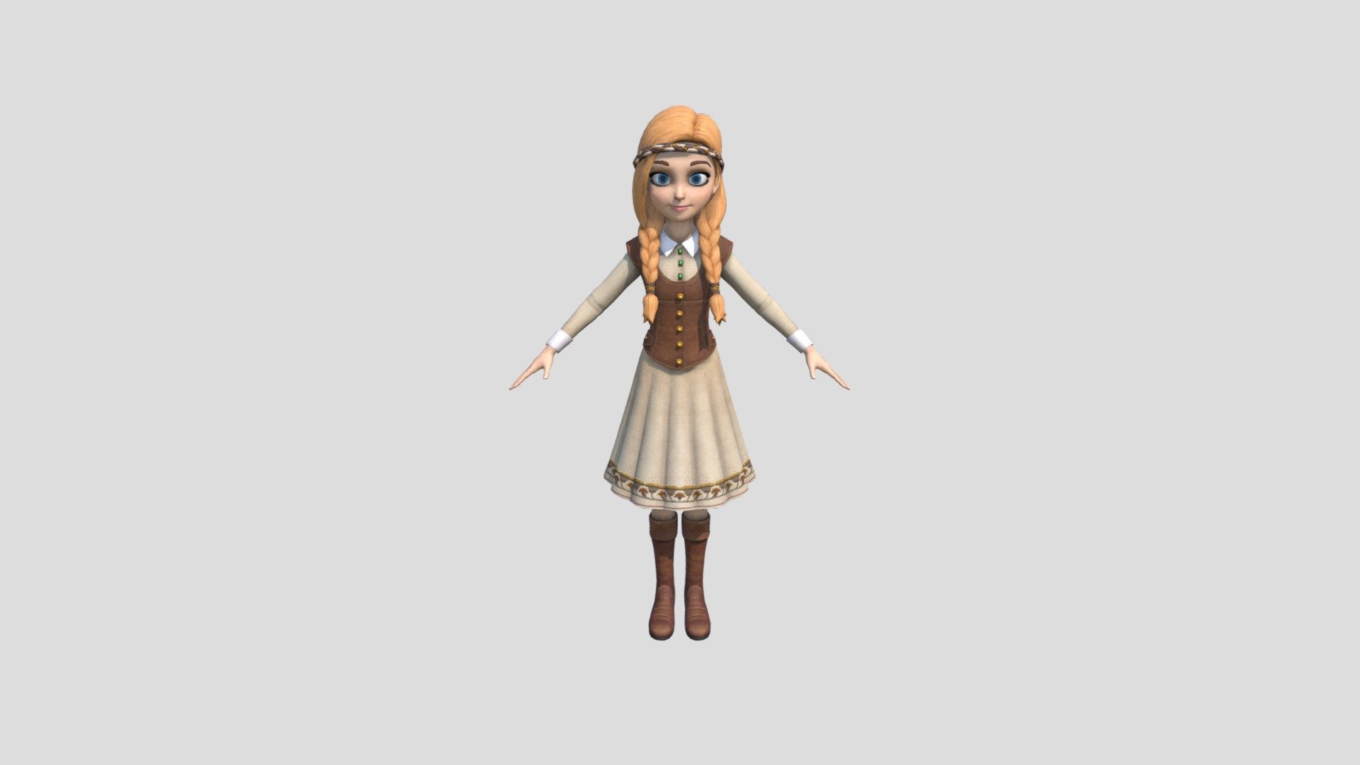 Герда из Снежной королевы / Gerda Snow queen - 3D model by blender3d29 ...