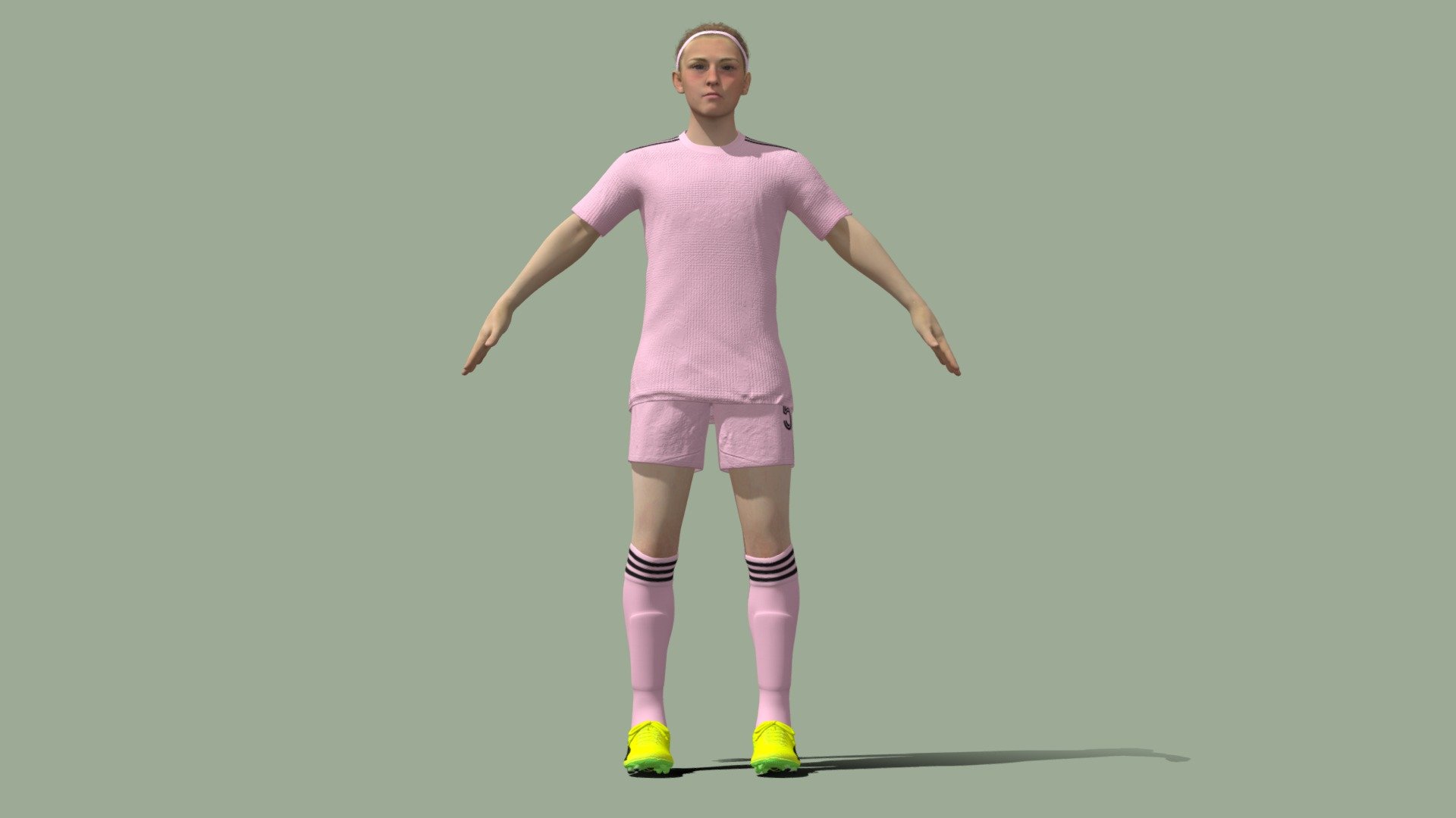 T-Pose rigged female footballer - 3D model by 3dpassion.net (@hieu86coin2) [f35b36e] - Sketchfab