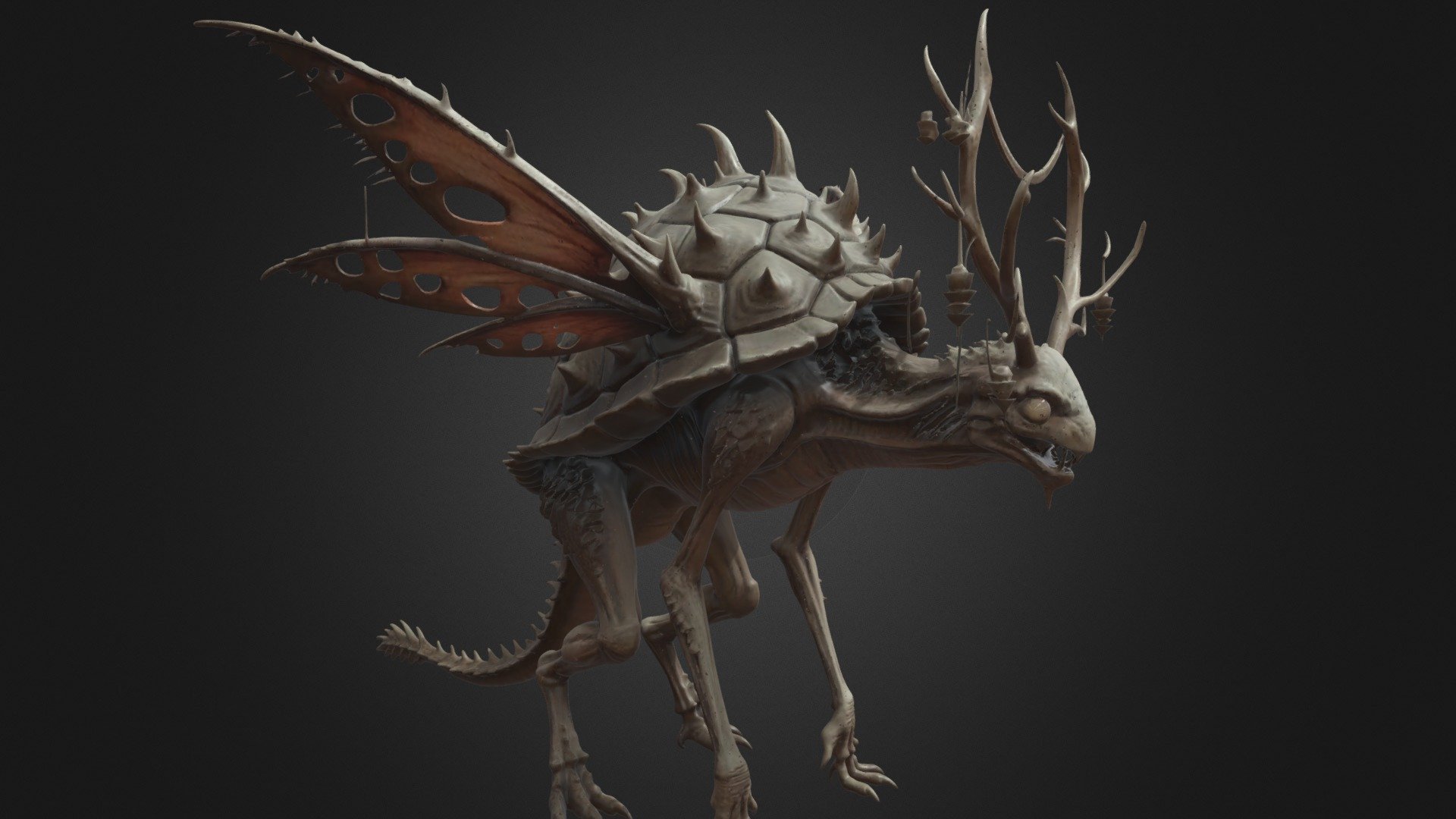 Ancient Moth Reptile Shell Creature - Download Free 3D model by ...