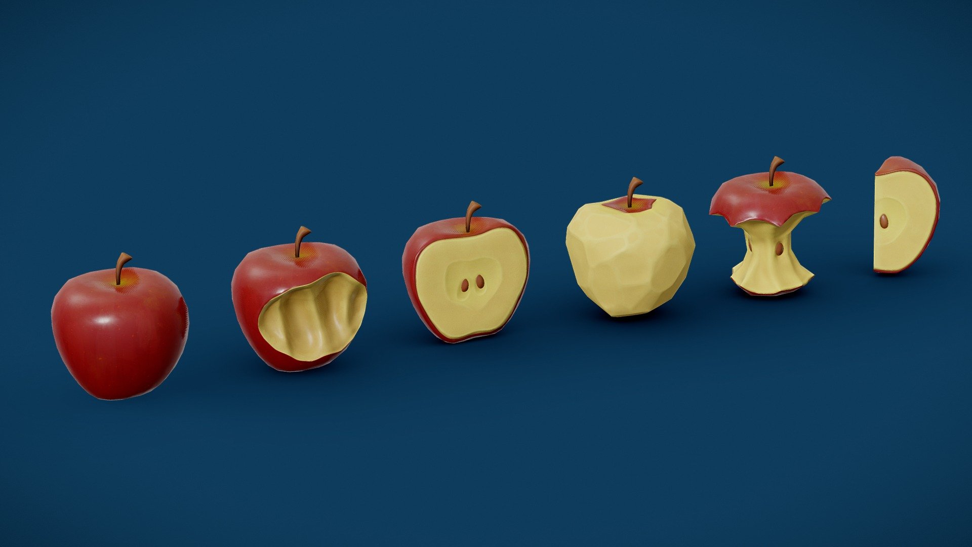 Red stylized apples - Download Free 3D model by Eleanie [f361664 ...