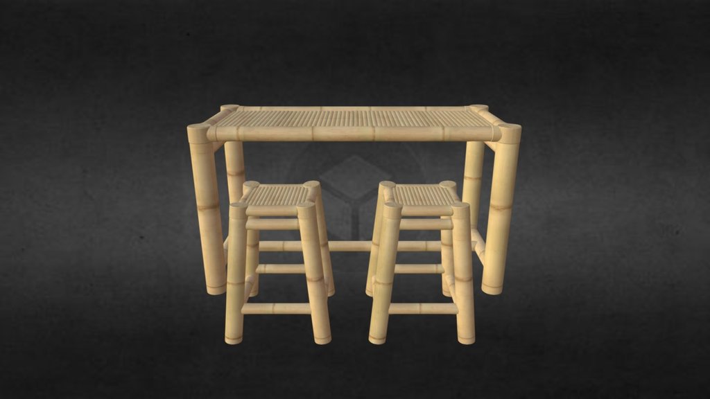 Meja & Kursi Tembok - 3D model by Tereng kayu (@terengkayu) [f36e90b ...
