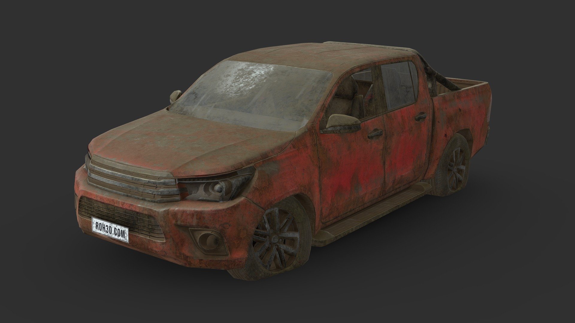 Abandoned Car - Toyota Hillux Cab - 3D model by ROH3D [f373bc3] - Sketchfab