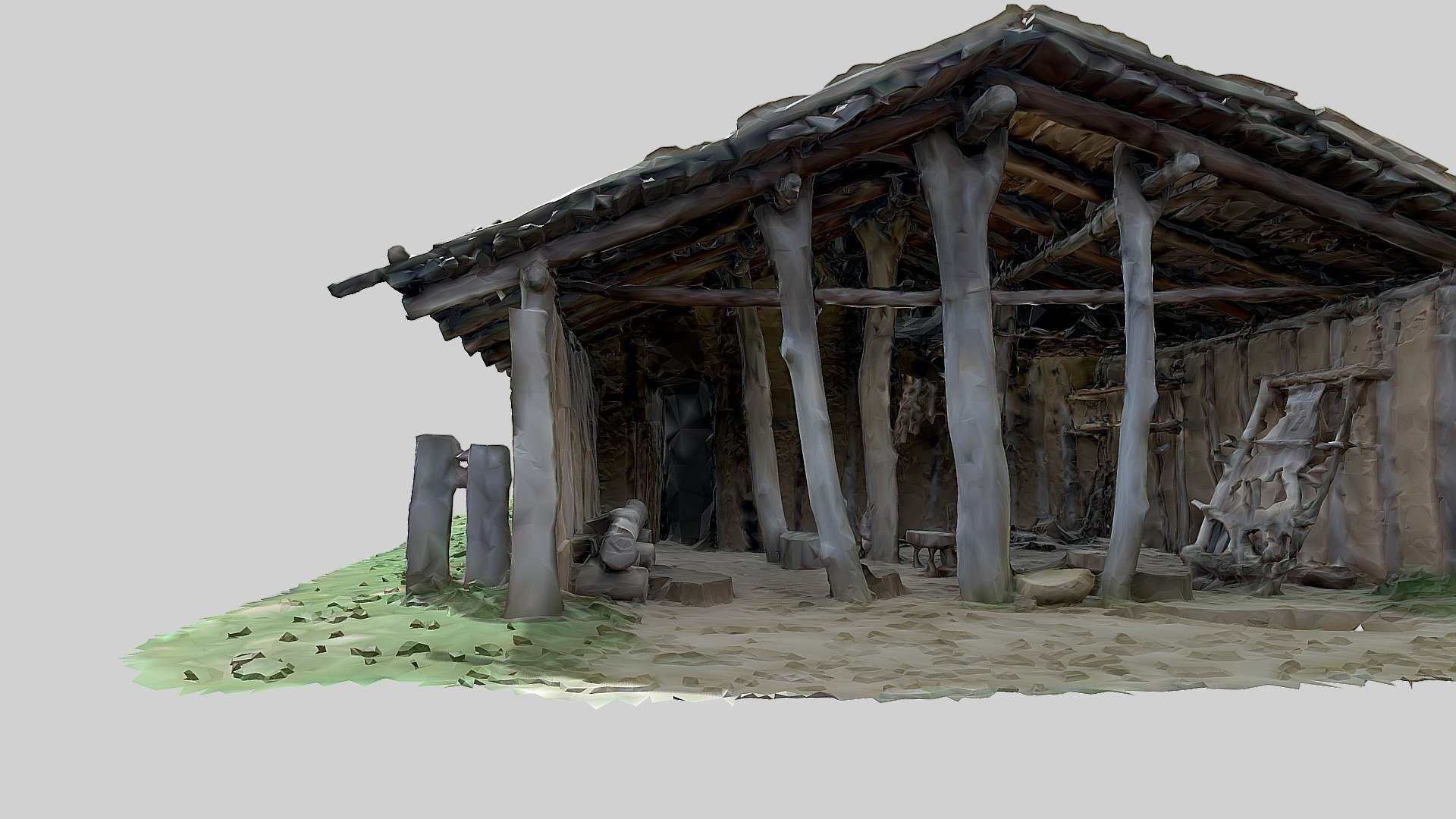 Reconstructed Neolithic Long House, NorthGermany - 3D model by Stone ...