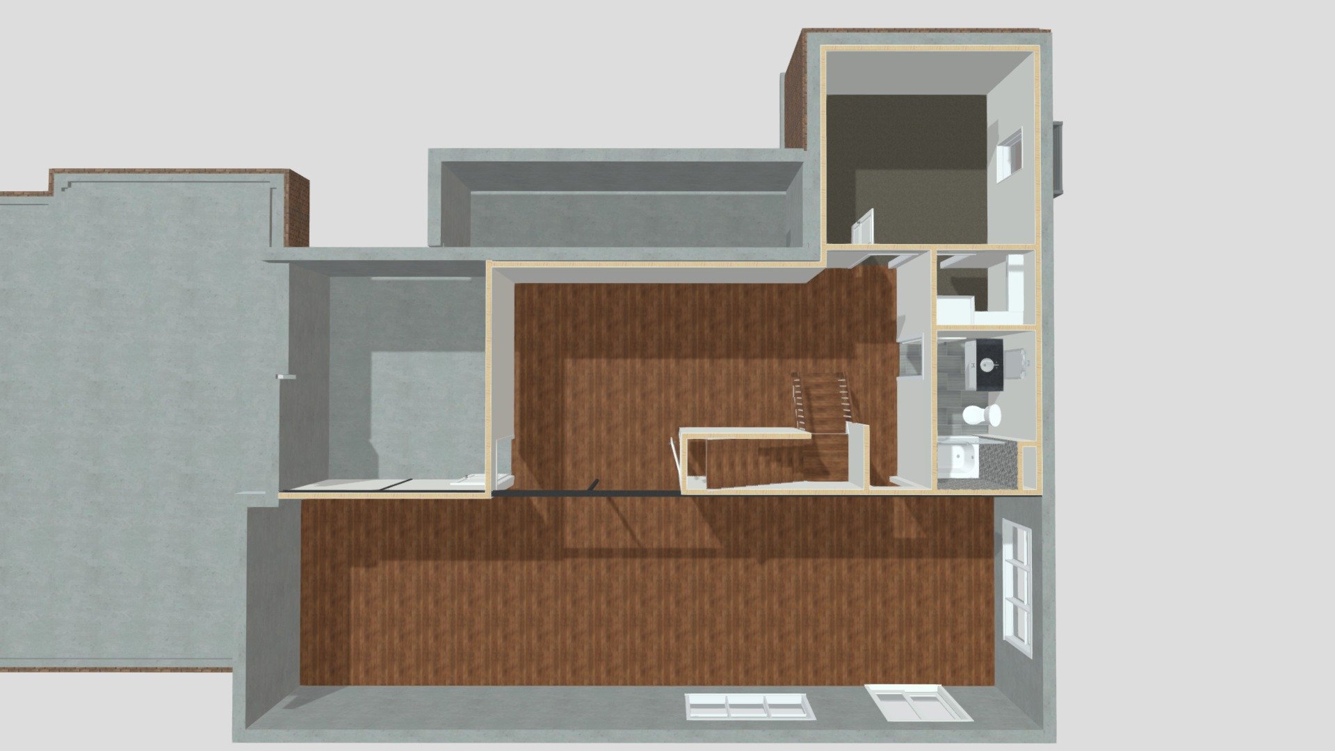 Basement Bedroom Idea 1 - 3D model by OakBridge Development (@oakbridge ...