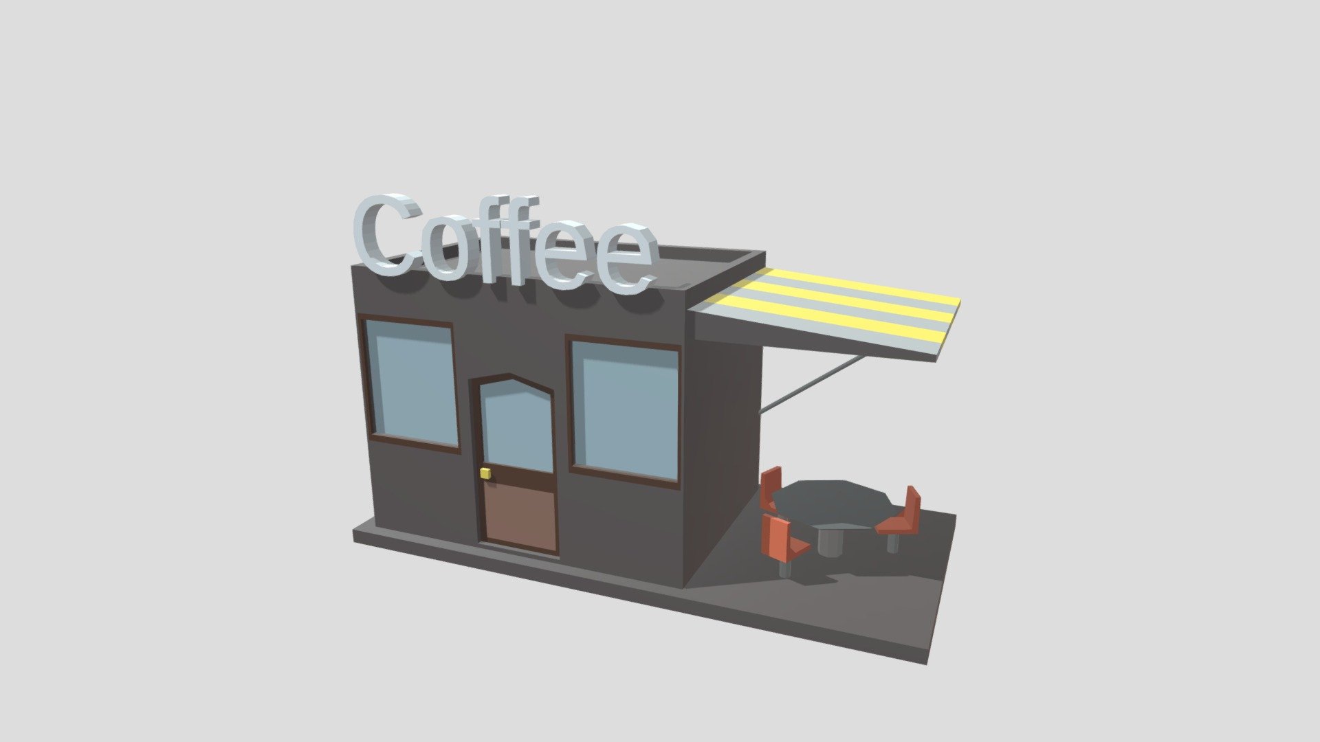 Low poly coffee shop - 3D model by RitiWox [f38a8c2] - Sketchfab