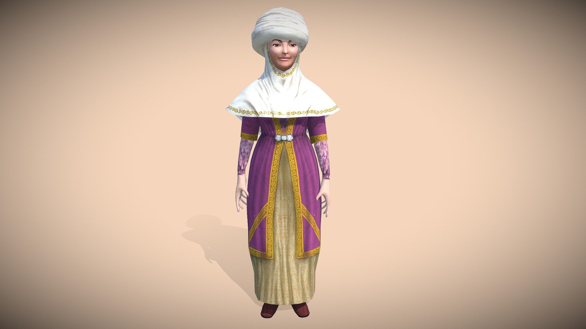 Woman in Kazakh National Costume Animated - Buy Royalty Free 3D model ...