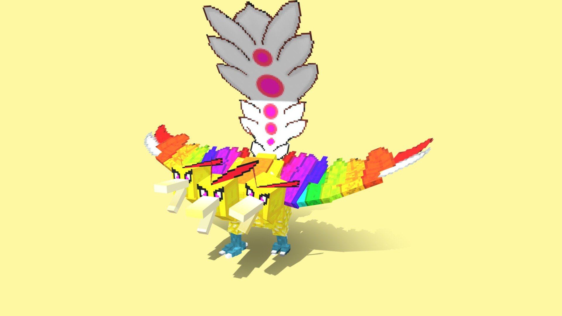 Rainbow Bird - Minecraft Style - Buy Royalty Free 3D model by El ...