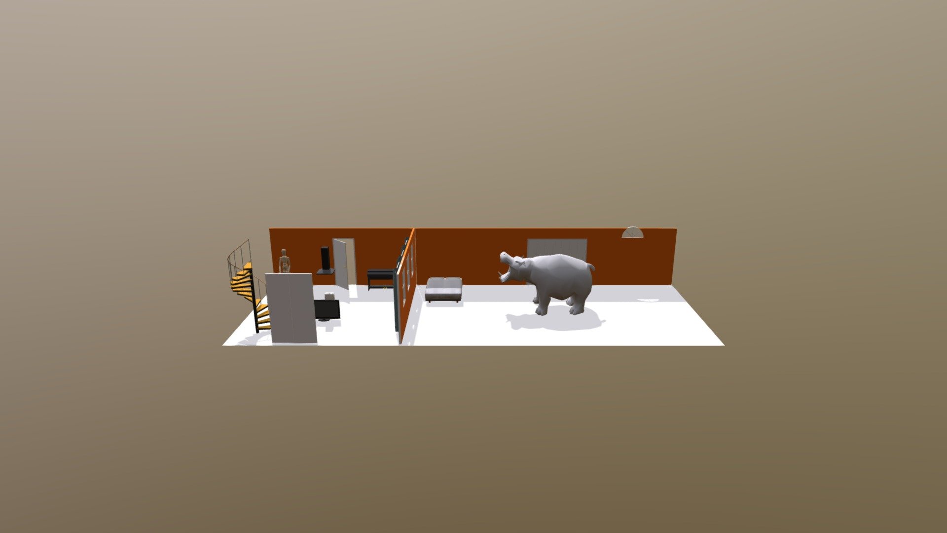 house with hippo - 3D model by s4147961 [f3ae8d6] - Sketchfab