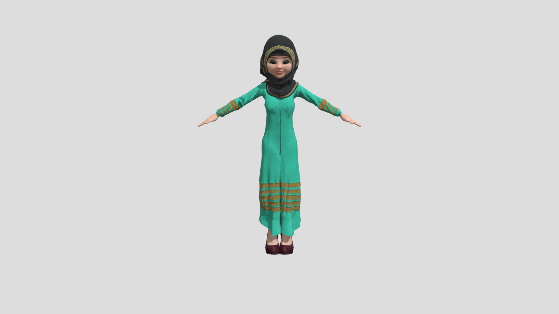 MUSLIM FEMALE Character Full Rigged - 3D model by EslamAZein ...