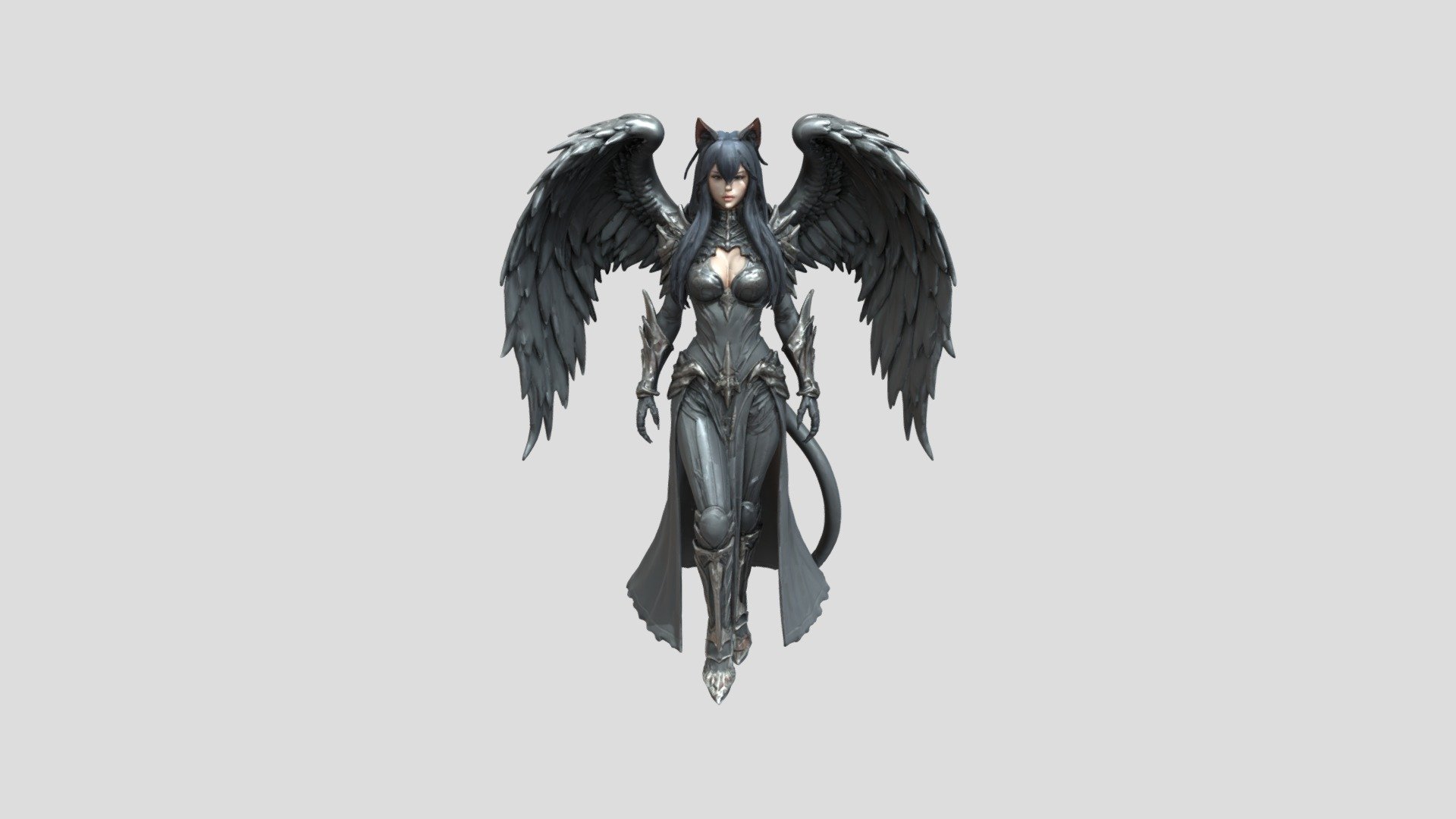 female Cat Warrior - 3D model by Gimsch [f3b8265] - Sketchfab