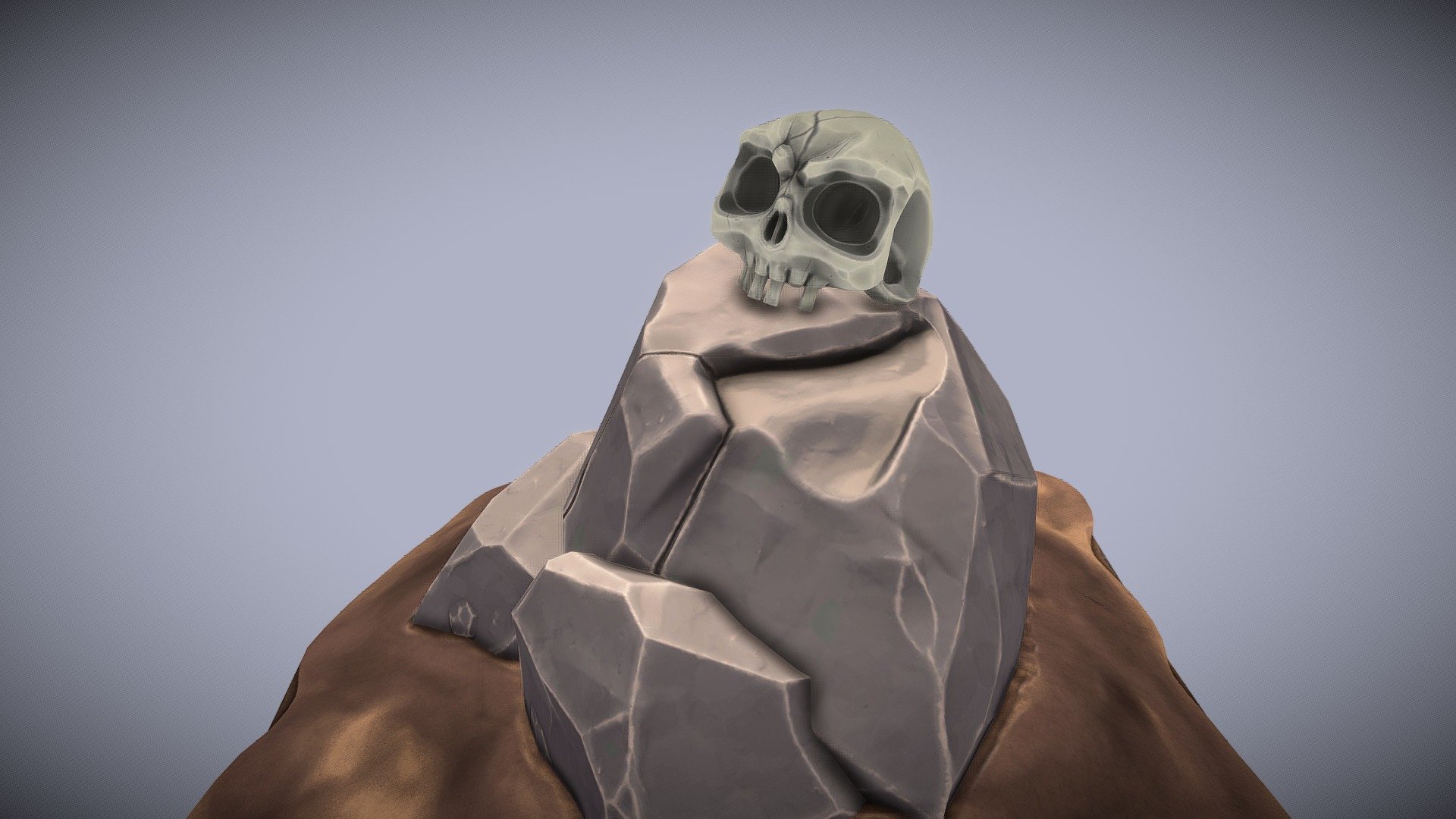 Rock & Skull - 3D model by Alexaha322 [f3b8a78] - Sketchfab
