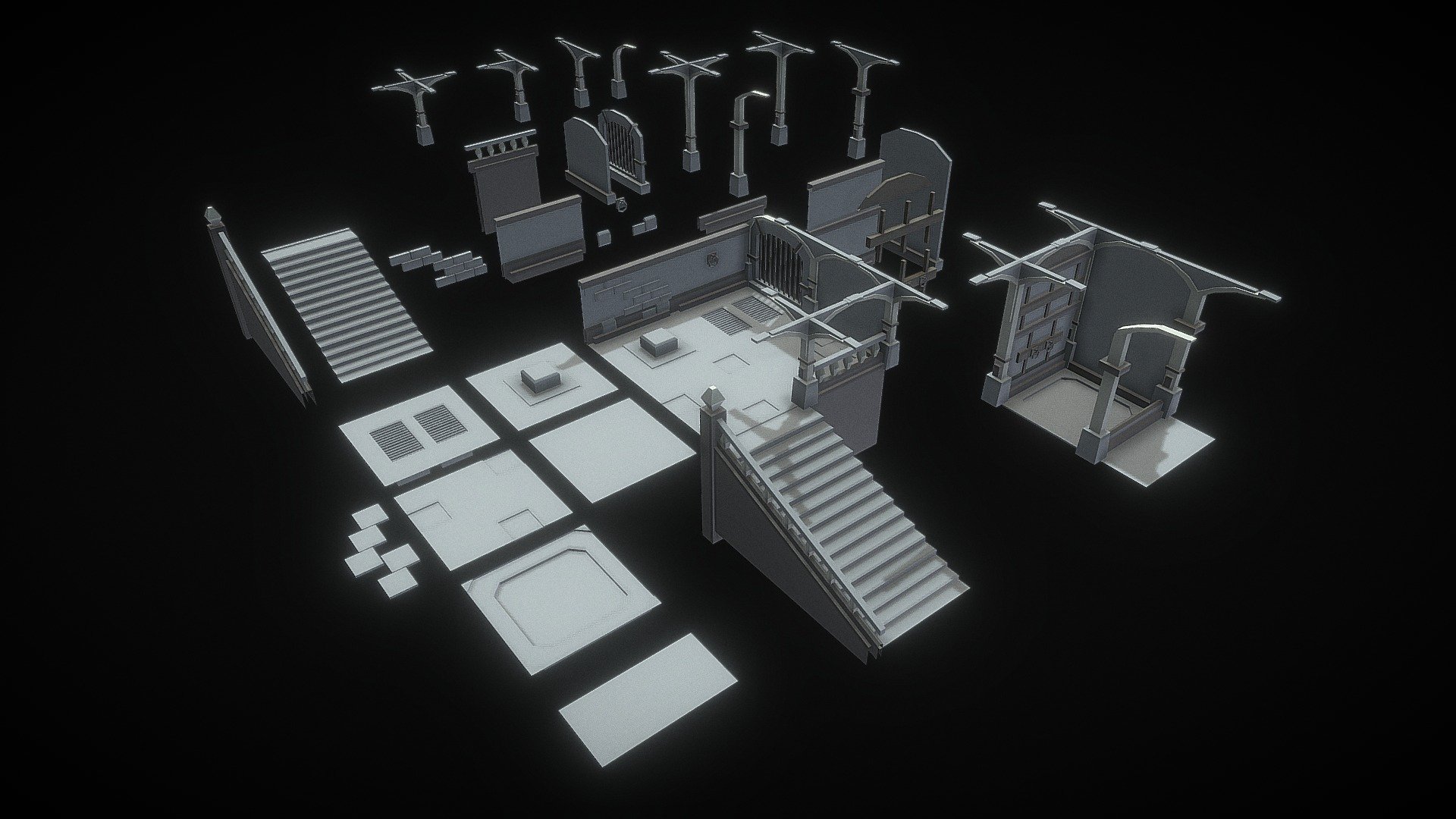 Modular lowpoly dungeon kit - Buy Royalty Free 3D model by tamminen ...