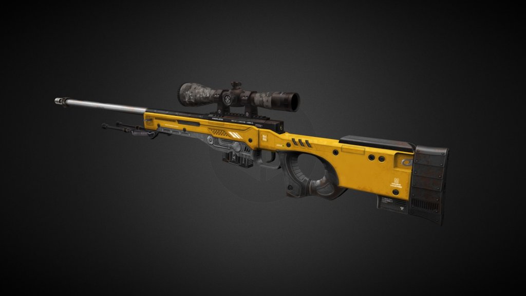AWP | Annihilator Yellow - 3D model by emucustoms [f3bc573] - Sketchfab