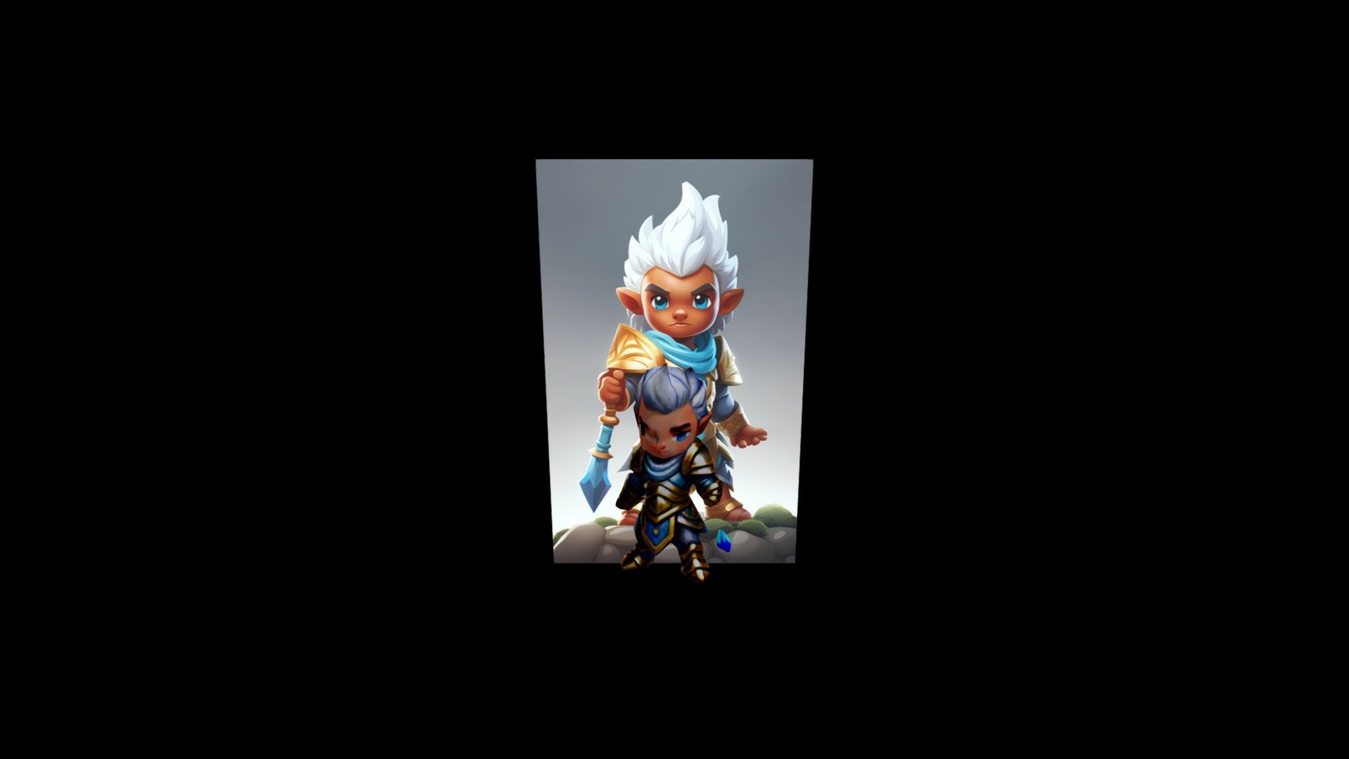 a of a cartoon character holding a sword, mobi - Download Free 3D model ...