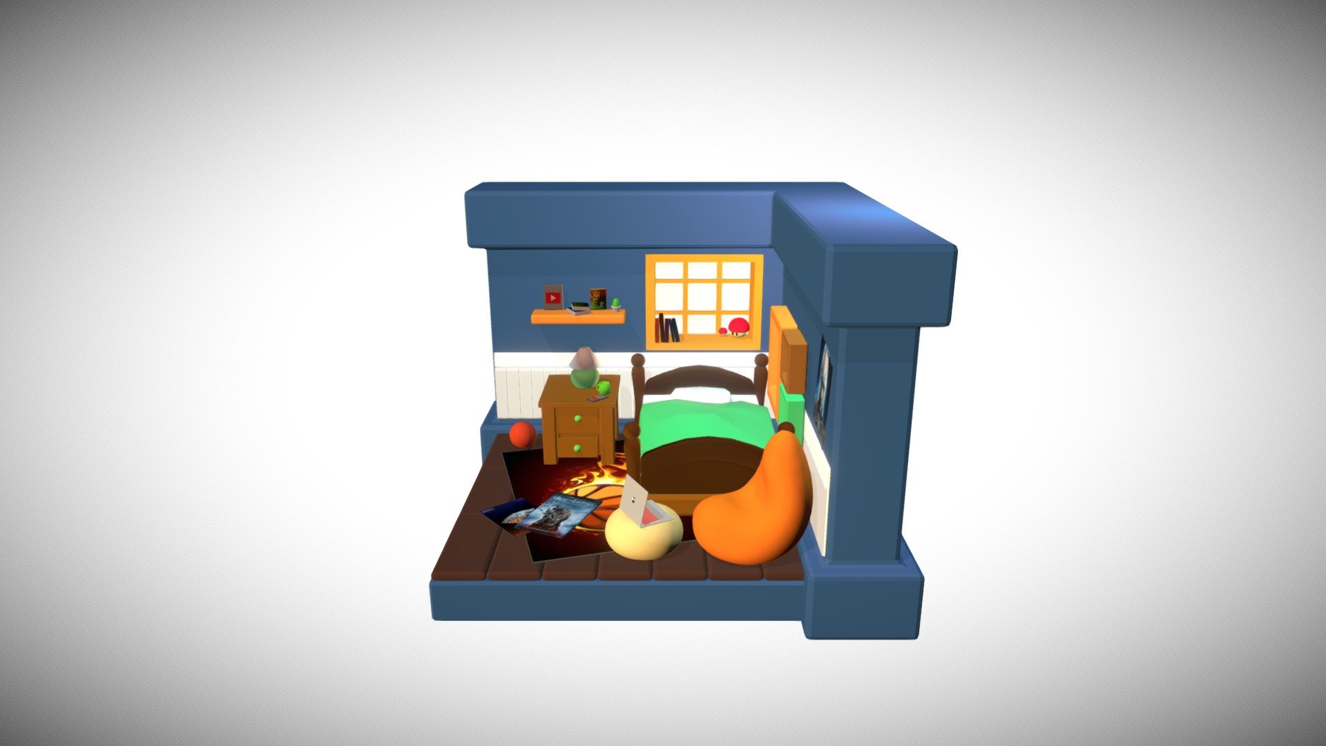 Blue Room - 3D model by Nilüfer Çetin (@nilnil) [f3c109c] - Sketchfab