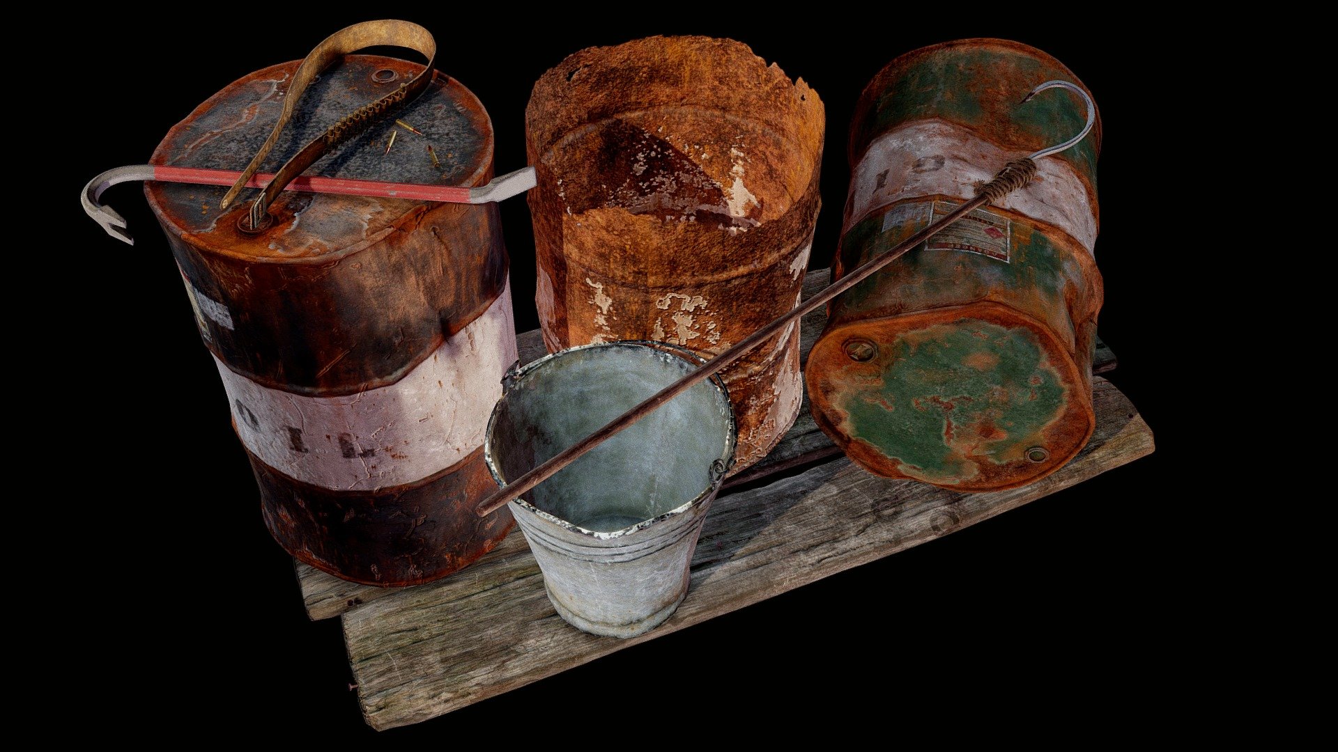 Barrels Set - Swamp Diorama - 3D model by anujhk [f3c2978] - Sketchfab
