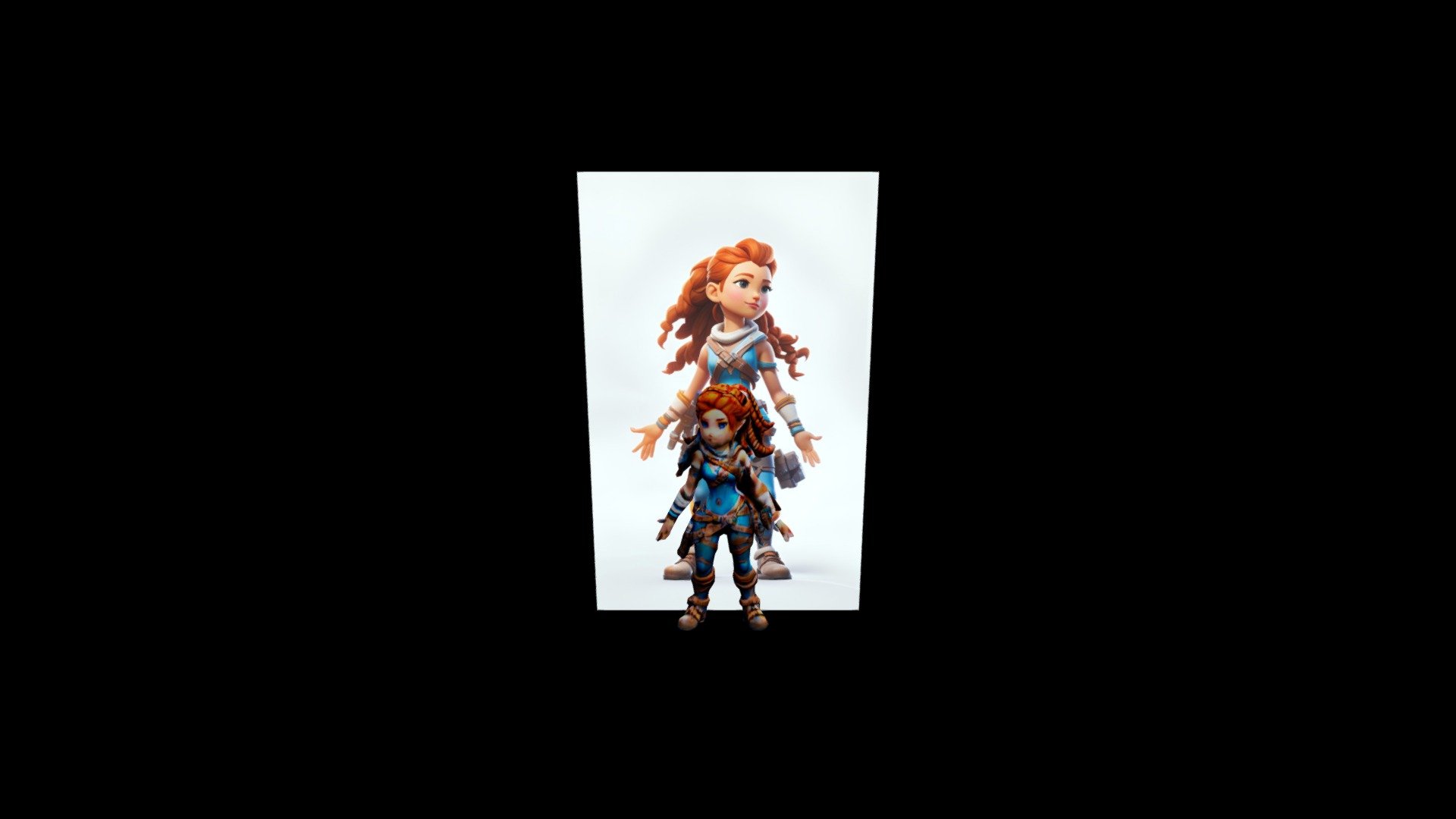 a toy figure of a woman with a sword, stylized 3 - Download Free 3D ...