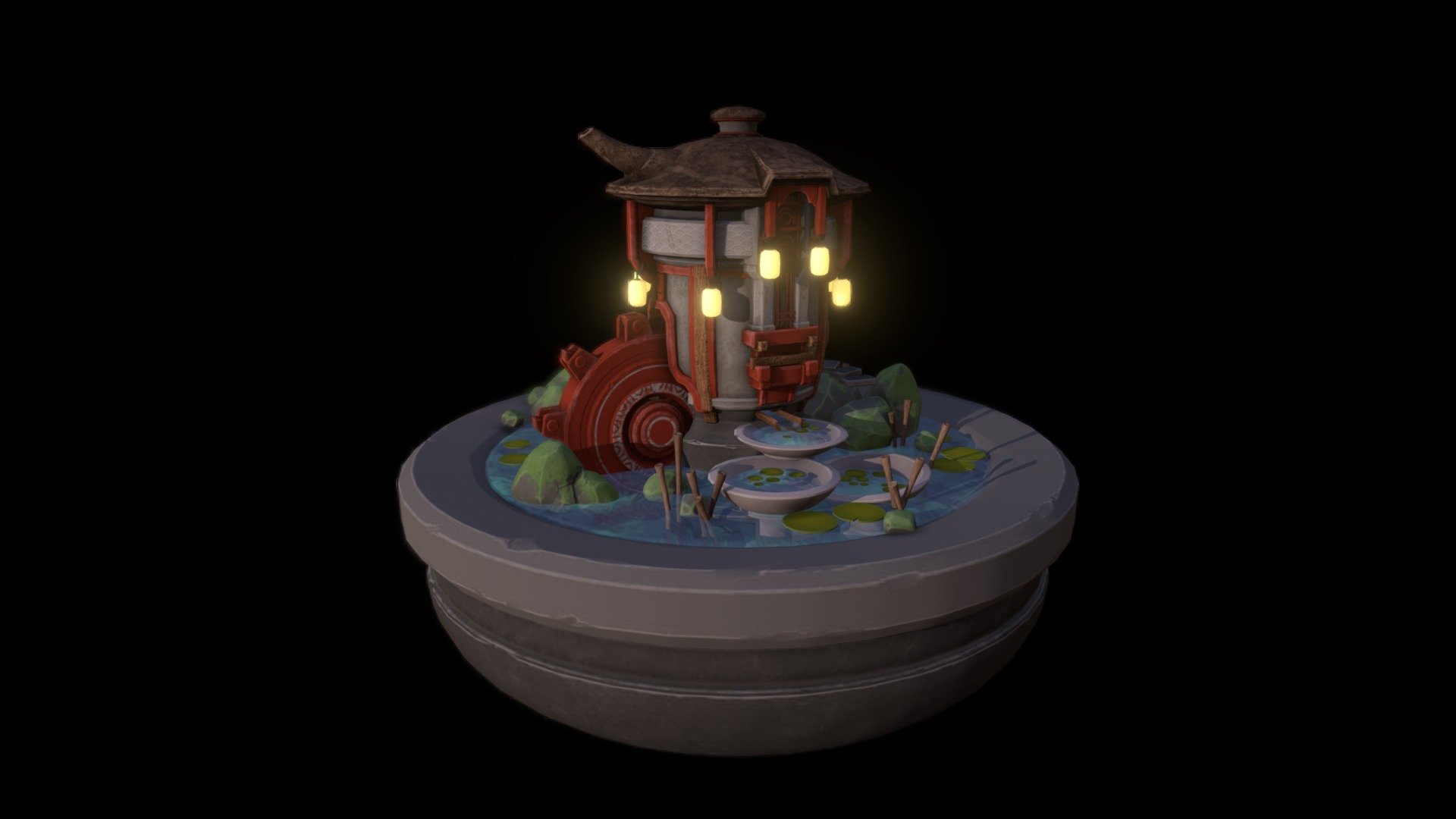 ArtStation Challenge - Tea Factory - 3D model by Makoto Ka Cun ...