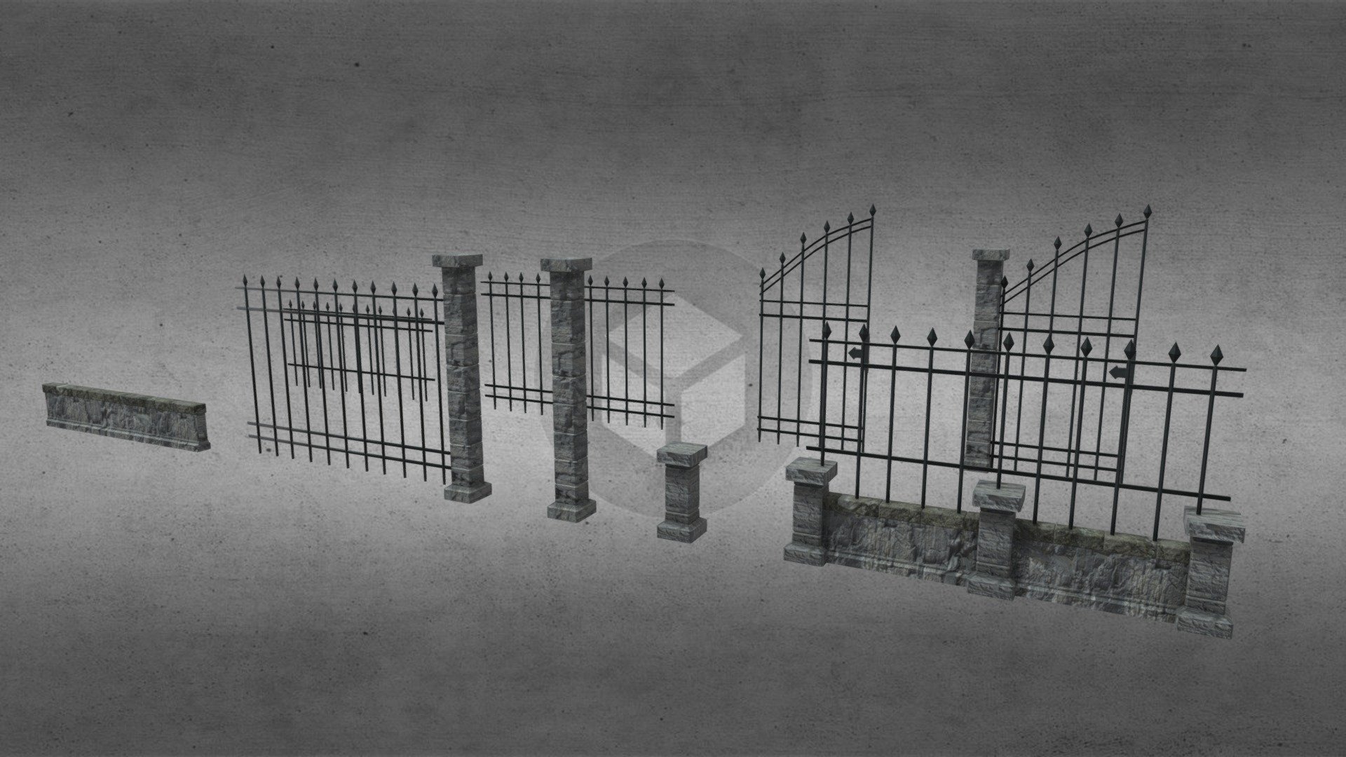 Iron Fence - Buy Royalty Free 3D model by LucasPresoto [f3d4fa0 ...