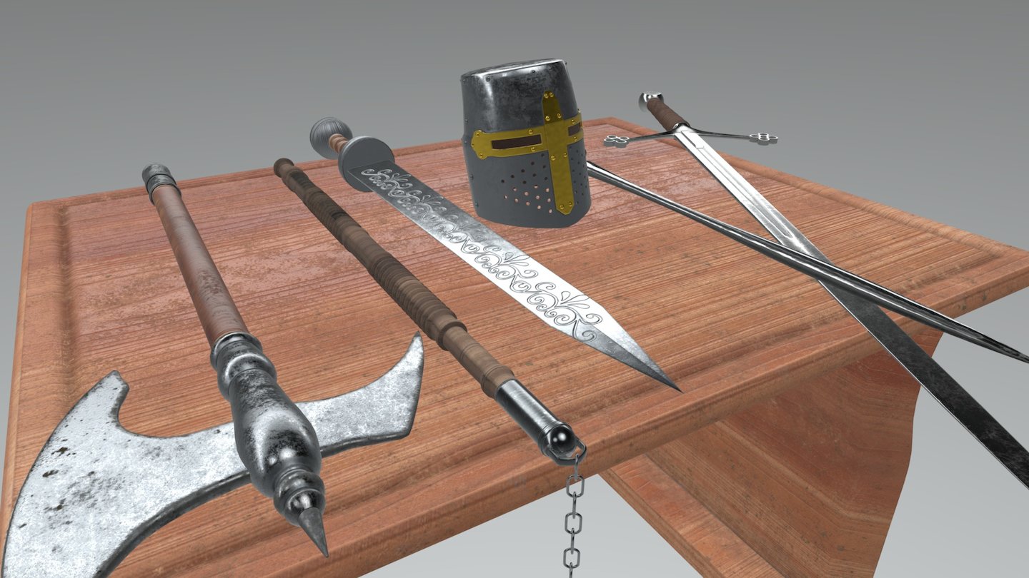 Weapons Table - 3D model by Raymond (@rookieray) [f3de2c8] - Sketchfab