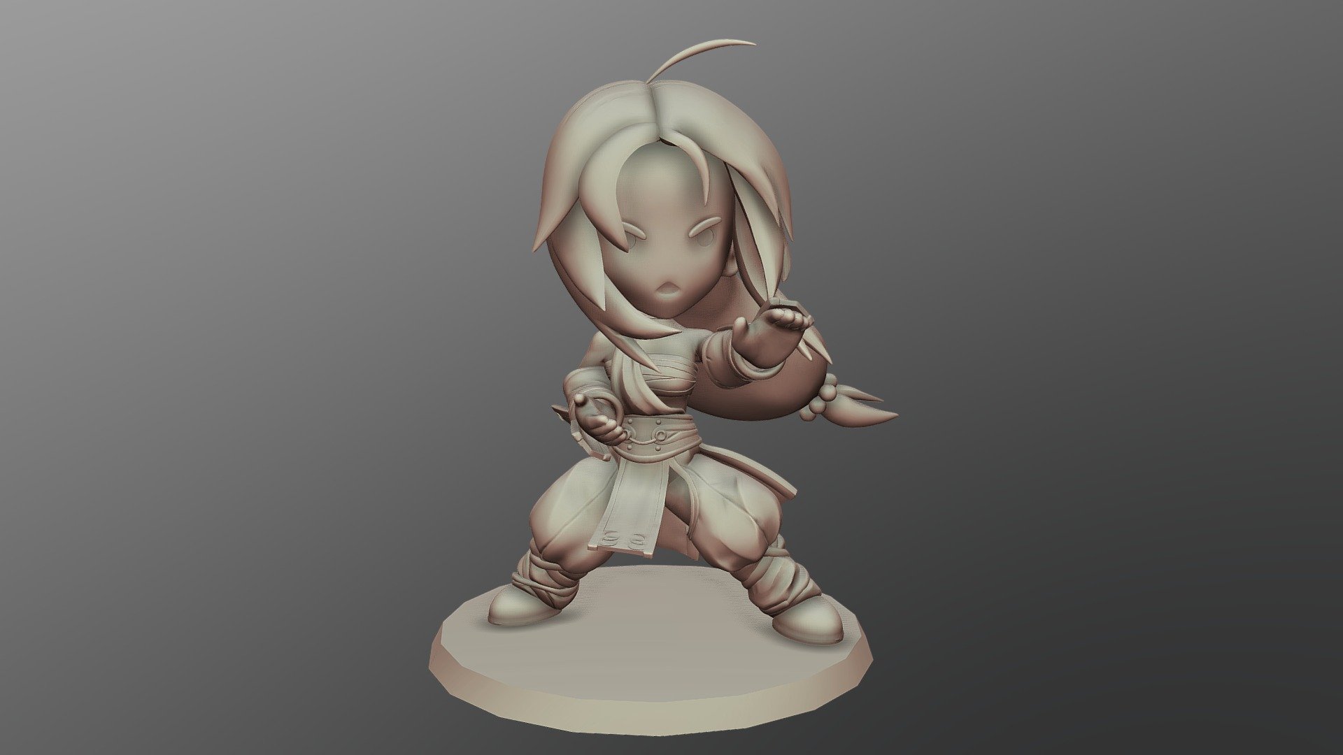 Chibi Monk Girl - 3D model by Ayvie 3D (@ayvie3D) [f3e69d6] - Sketchfab