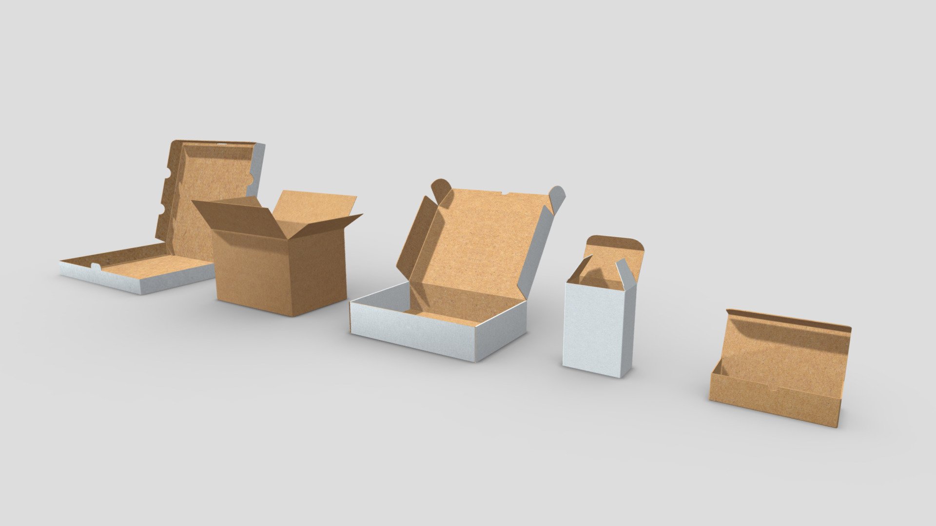 Pack of cardboard Boxes - Download Free 3D model by assetfactory ...