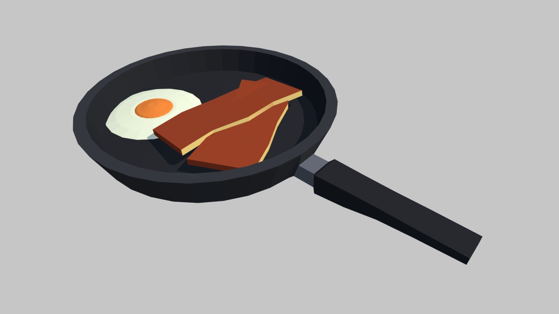 Egg and Bacon LowPoly - 3D model by ThunderMike97 [f3eead4] - Sketchfab