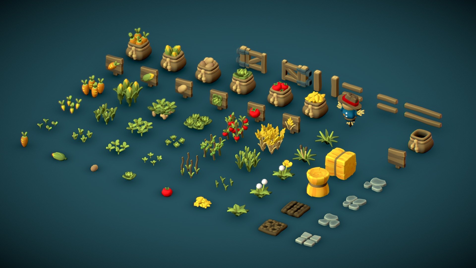 Cube World Crops Set - Proto Series - 3D model by BitGem [f3f05b9 ...