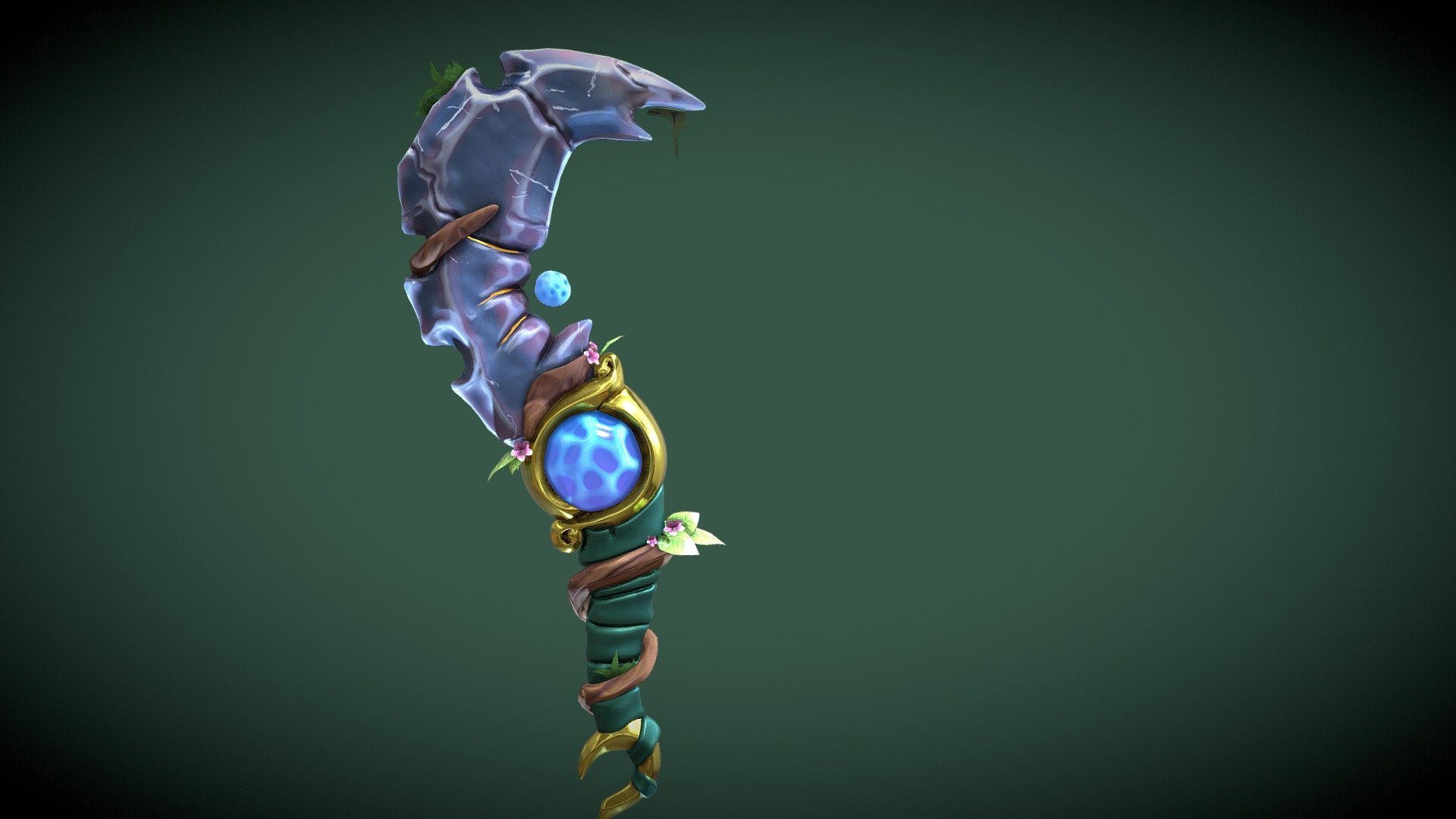 Mystical Leafy Stone Dagger - 3D model by Aujanehj [f3f8146] - Sketchfab