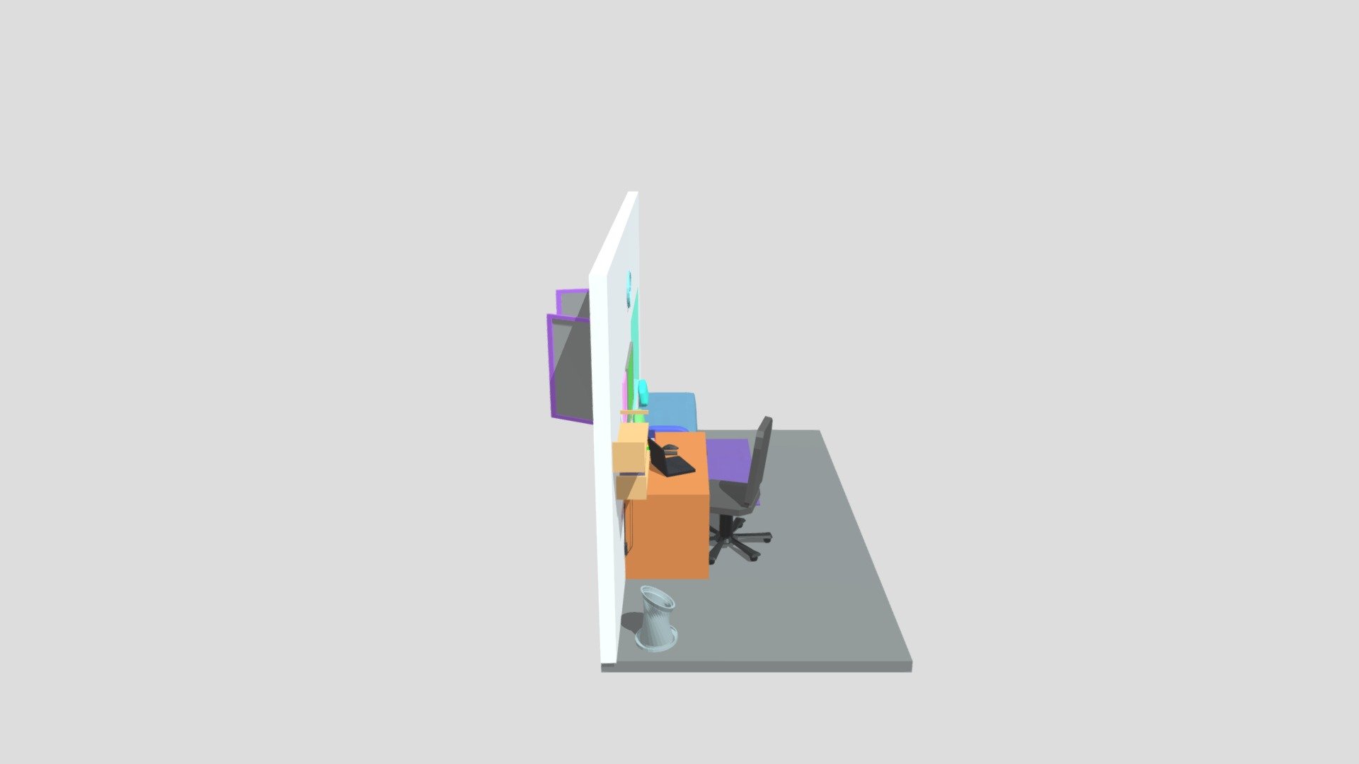 Desk View - Download Free 3D model by dhayal [f3fc4bd] - Sketchfab