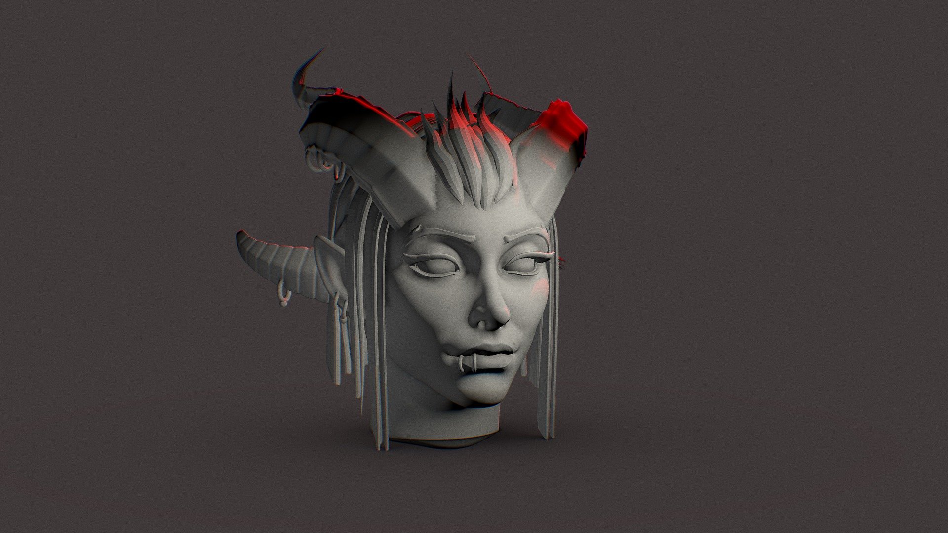 Portrait of the "Demoness" - 3D model by spaceparmesan [f40cbd5 ...
