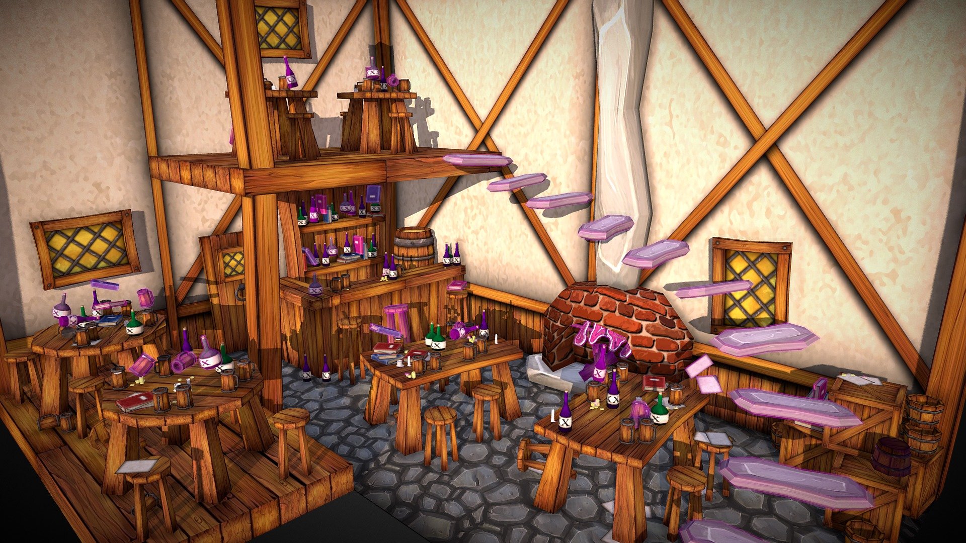 Magical Tavern Interior - 3D model by TheJaybel [f40d9f5] - Sketchfab