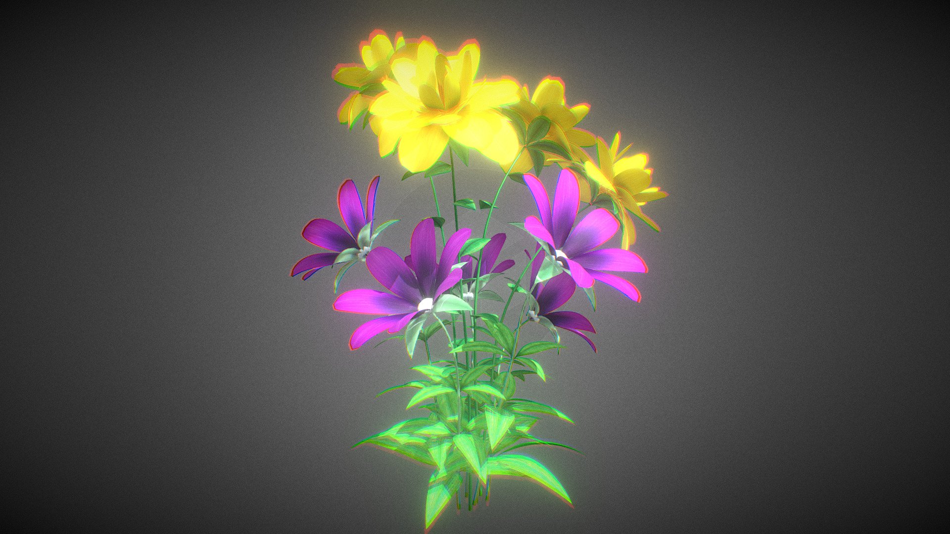 Colored_flower rigged - 3D model by Arham Abdullah ...