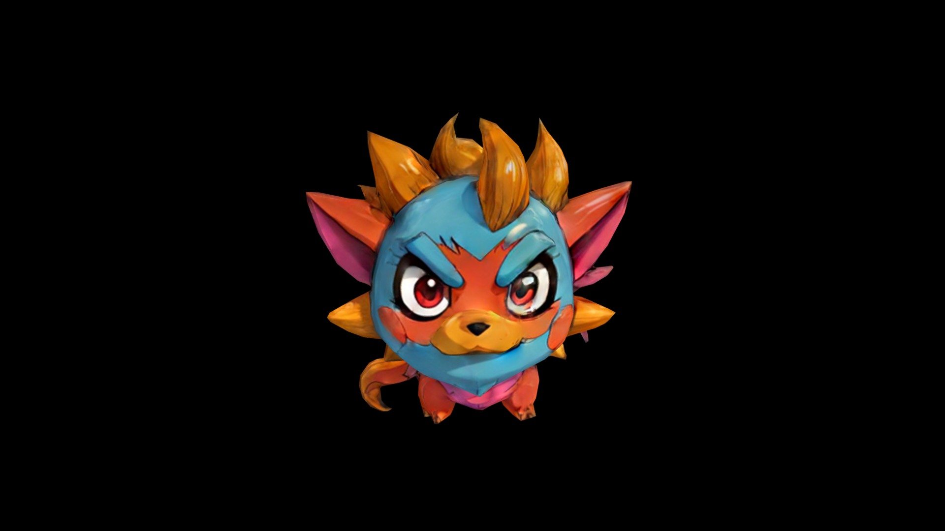 Whimsical Humanoid Cat Character with Big Eyes a - Download Free 3D ...