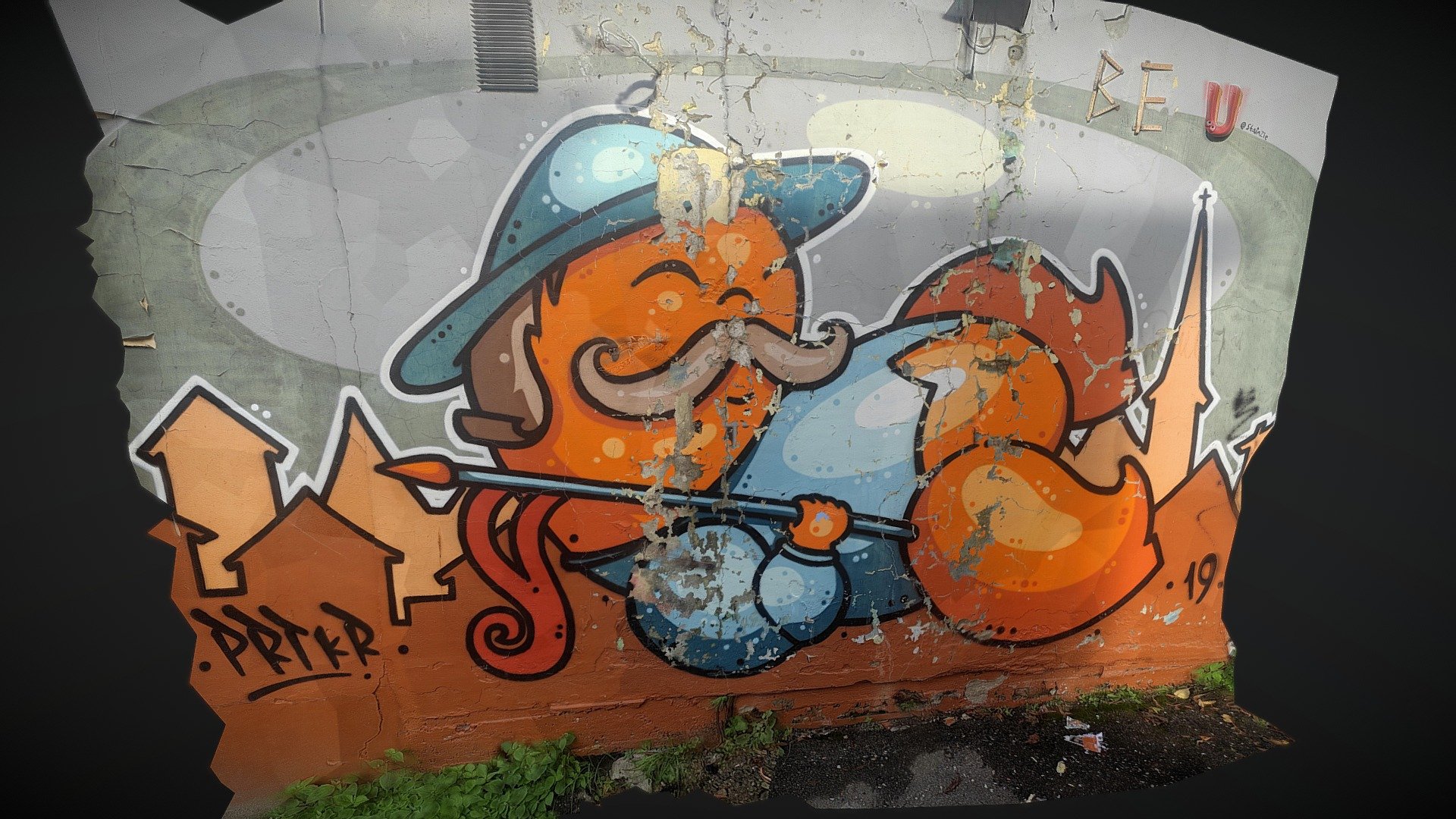 Riga, Miera 32 street, wall graffiti - 3D model by cadbimgroup [f41e634 ...
