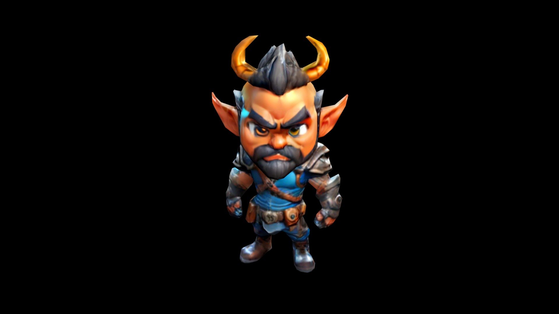 Character Concept An animated, blue-shirted dwar - Download Free 3D ...