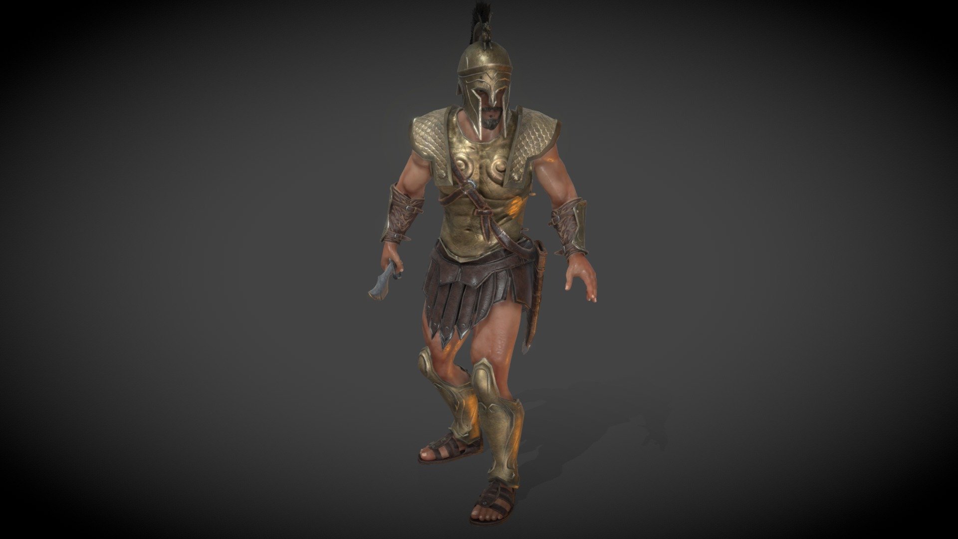 Spartan Warrior A pose - 3D model by Alessandro Giommetti (@giommo77 ...