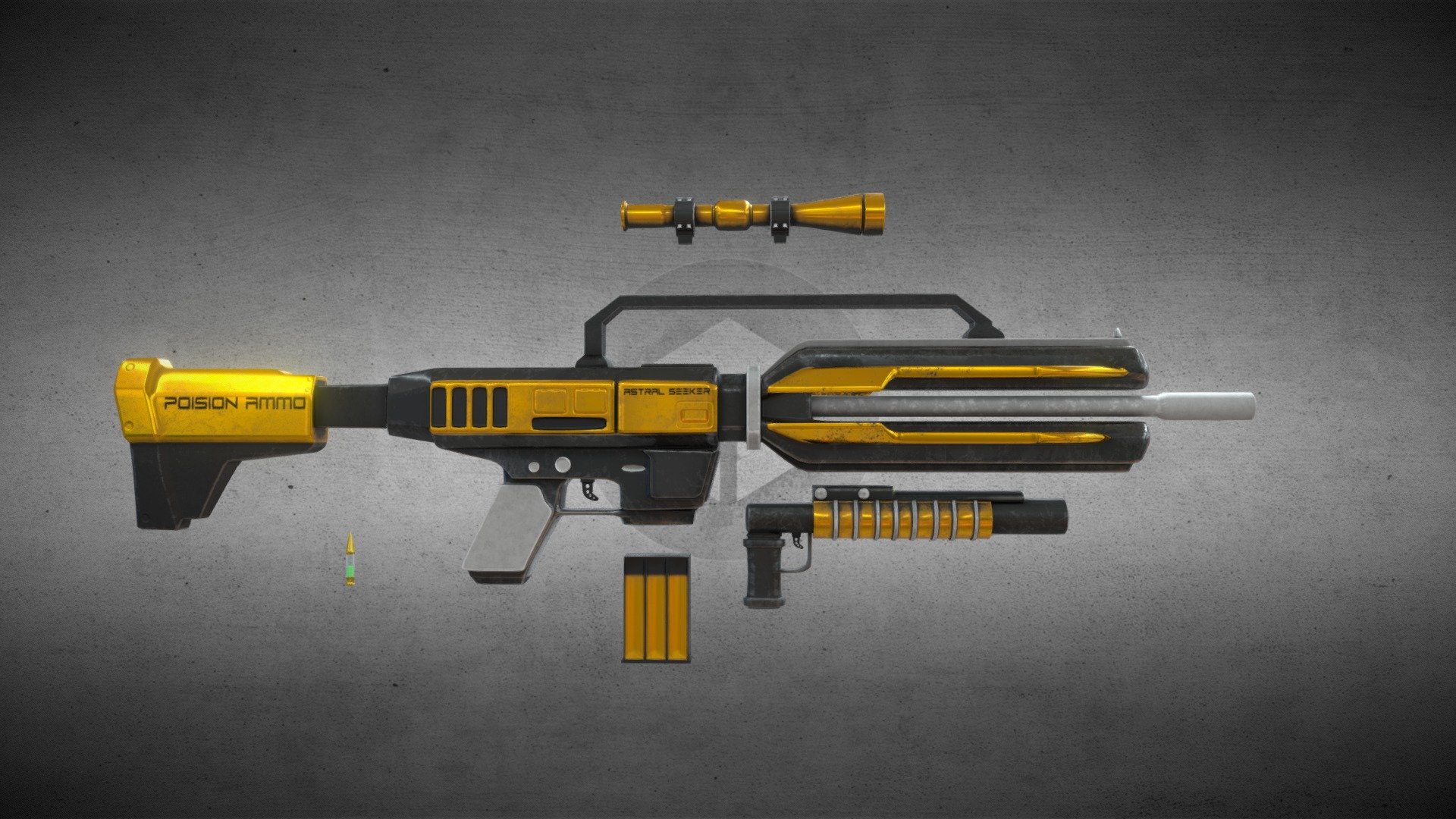 Astral Seeker Concept Rifle (FREE)(ANIMATED) - Download Free 3D model ...