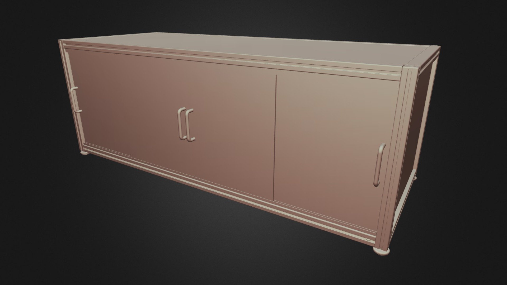 Aluminum Storage Cabinet with Sliding Doors - Buy Royalty Free 3D model ...
