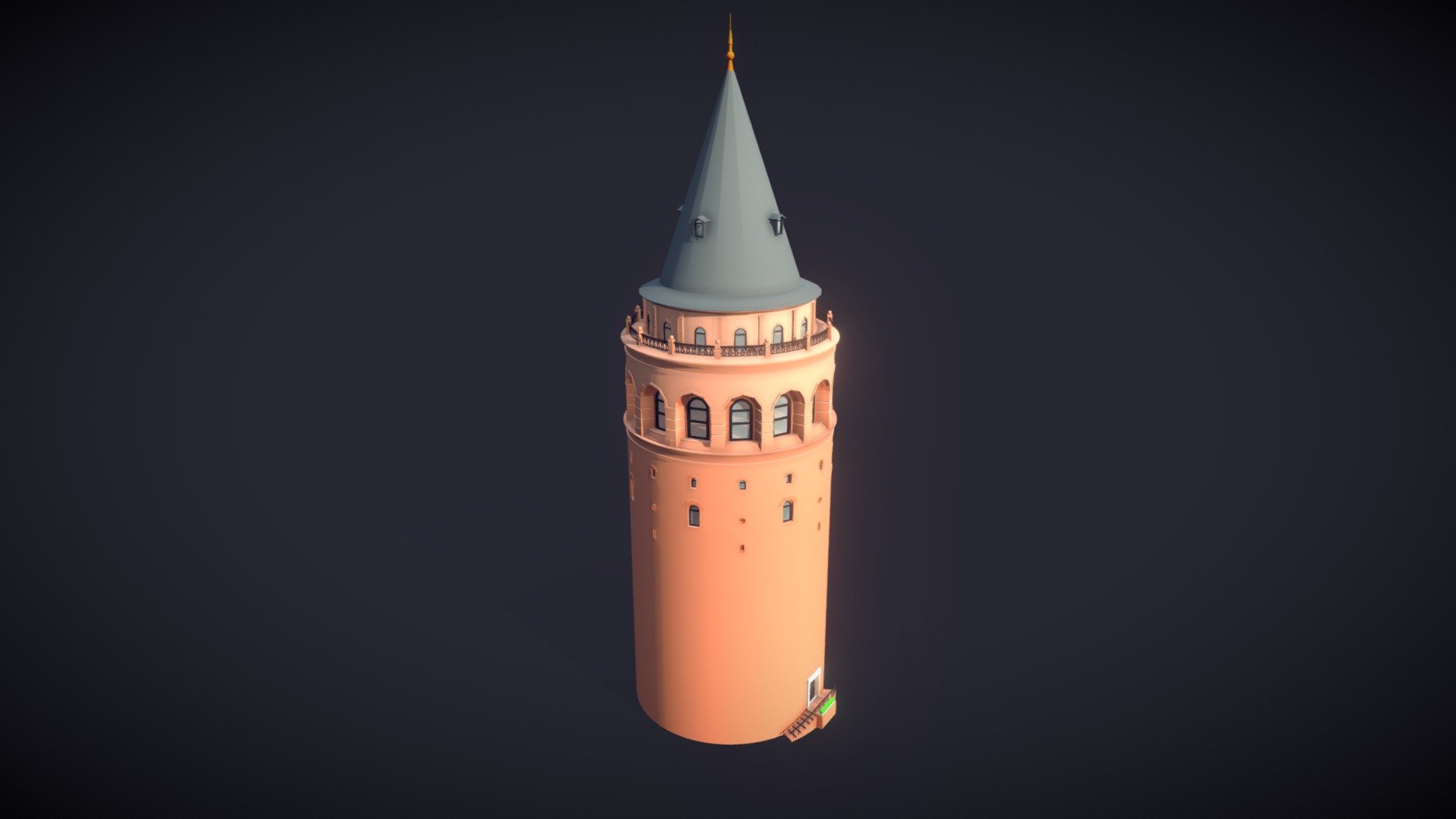 Galata Tower - 3D model by yusuferdem [f4479fe] - Sketchfab